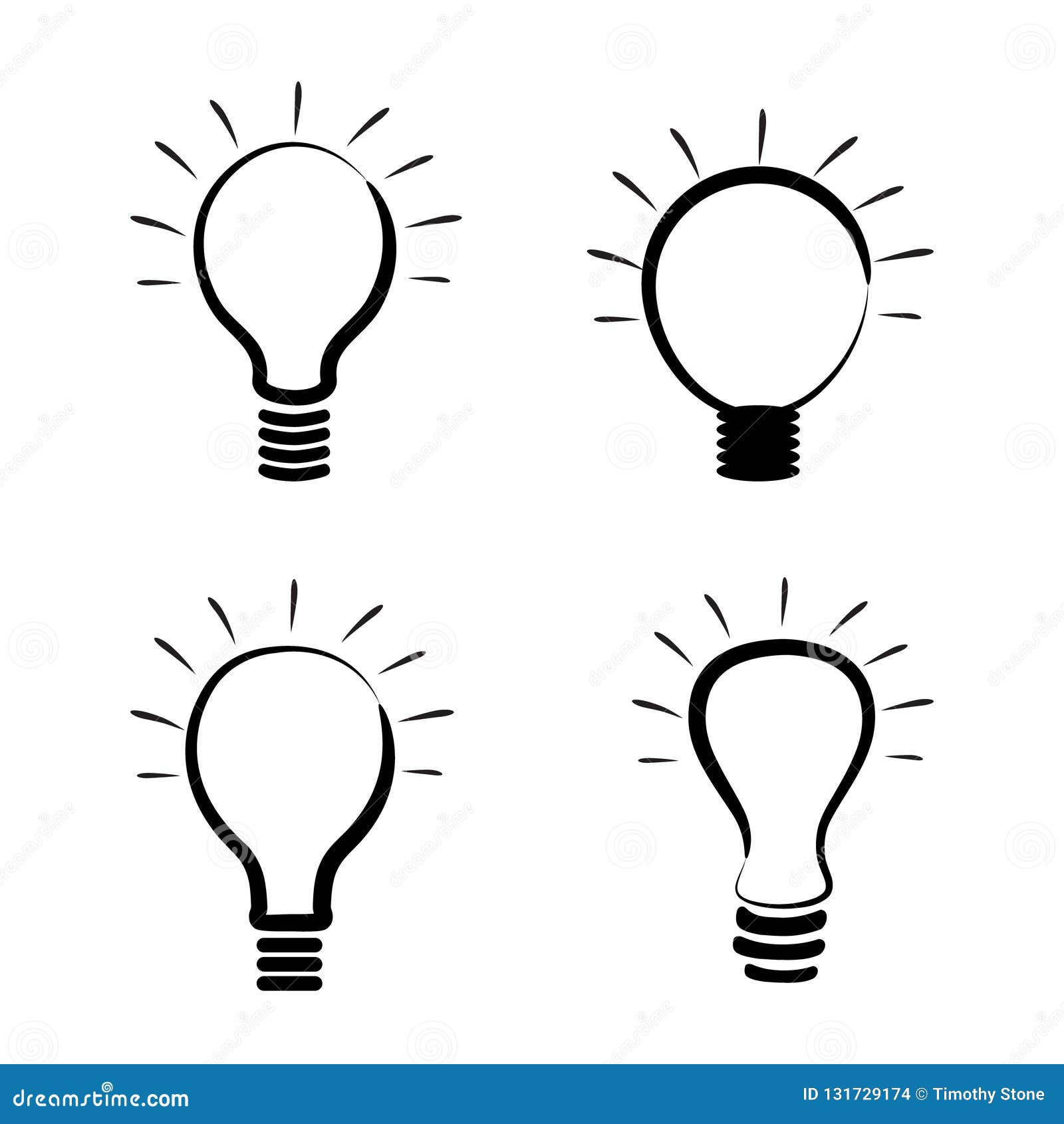 Light Bulb Line Icon Vector, Isolated on White Background. Stock Vector ...