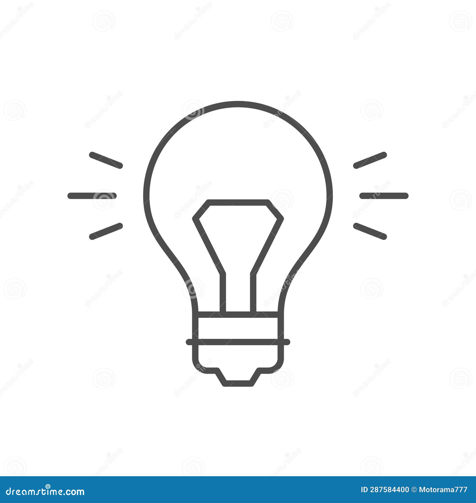 Light Bulb Line Outline Icon Stock Vector - Illustration of line ...