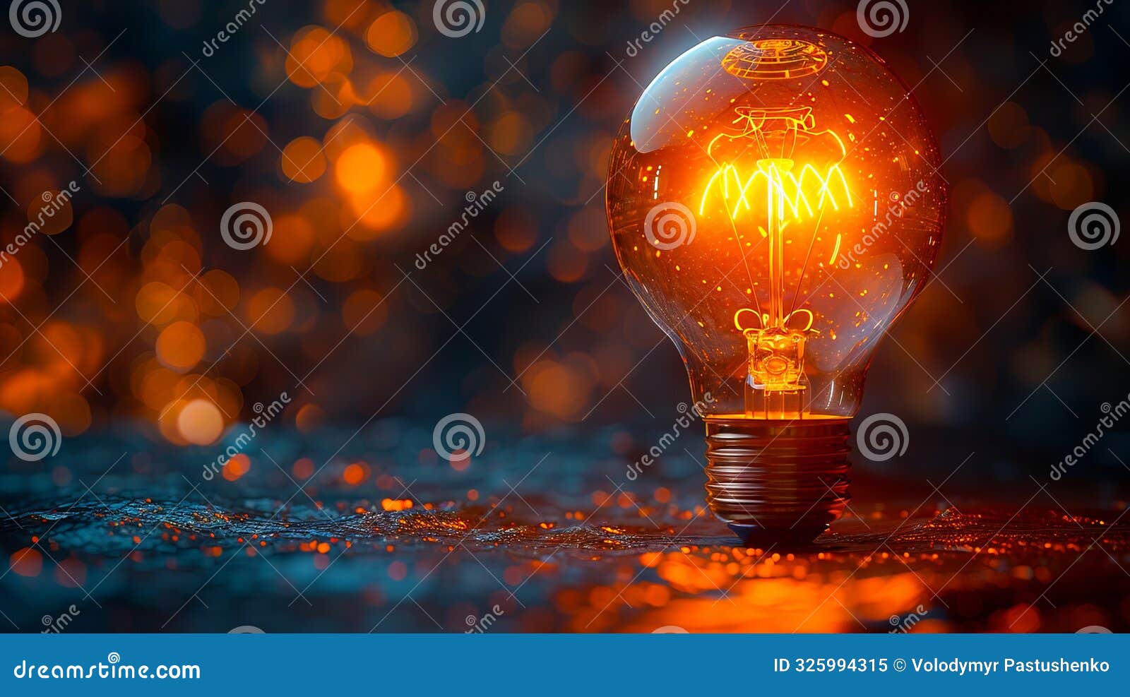 A Light Bulb is Lit Up on a Dark Surface Stock Image - Image of light ...
