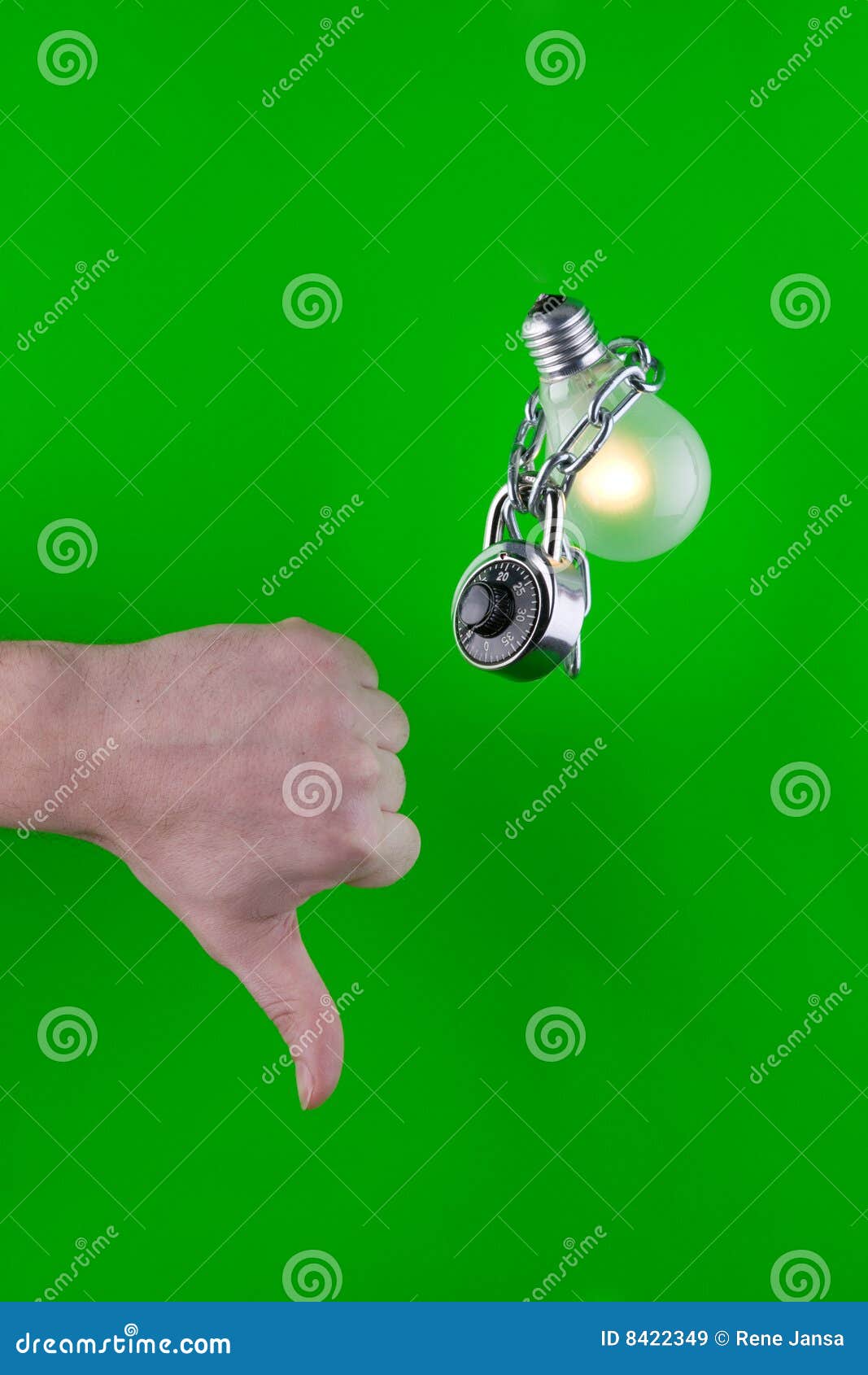 Light bulb with lock stock image. Image of hand, male - 8422349