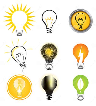 Light Bulb Logo Set stock vector. Illustration of cartoon - 27845960