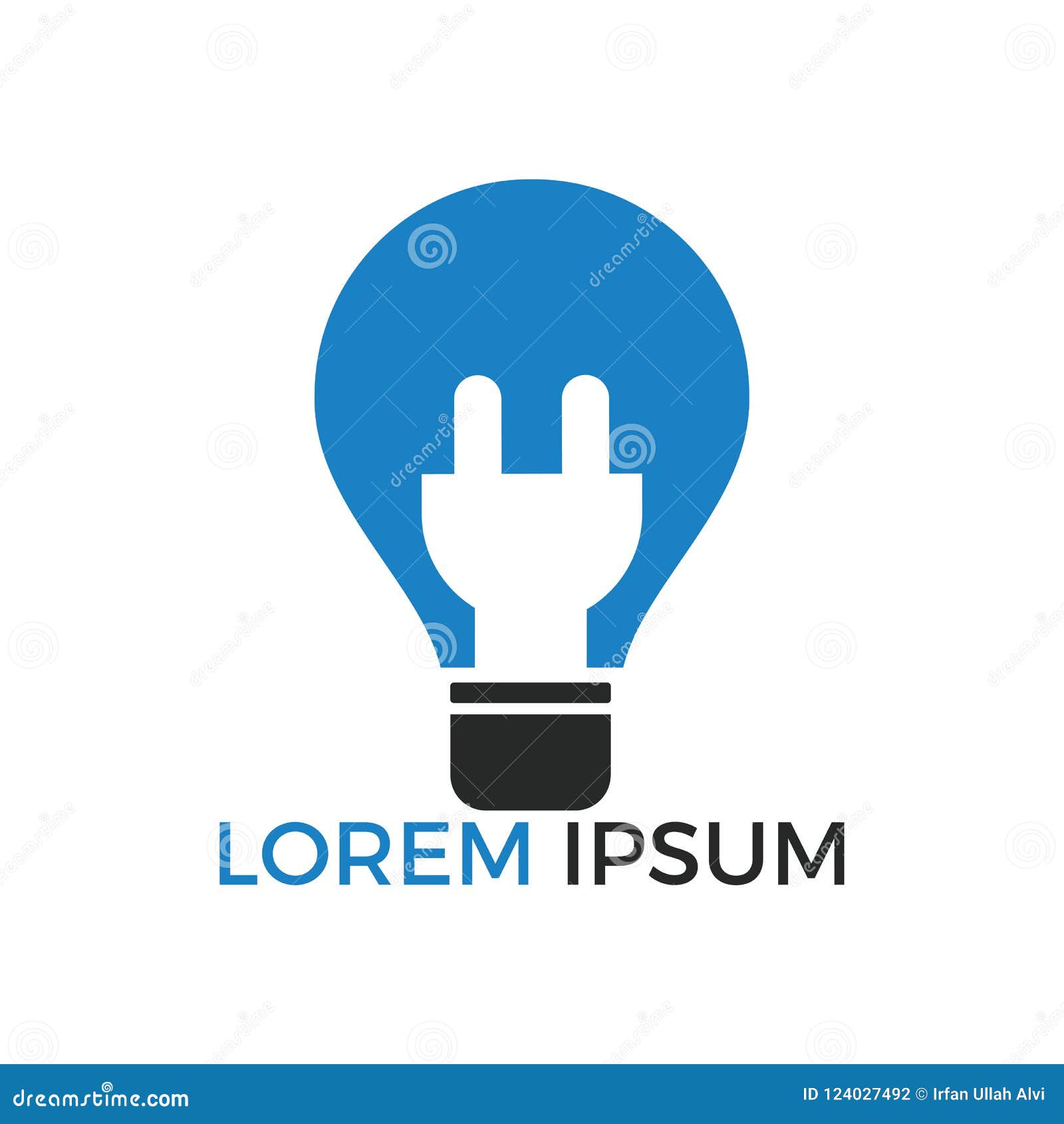 Light Lamp Electric Logo Design. Stock Vector - Illustration of ...