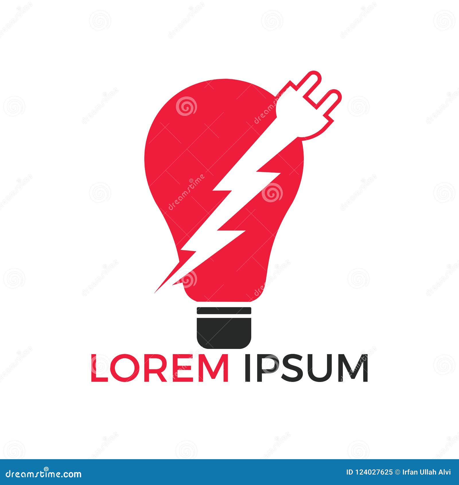 Light Lamp Electric Logo Design. Stock Vector - Illustration of ...