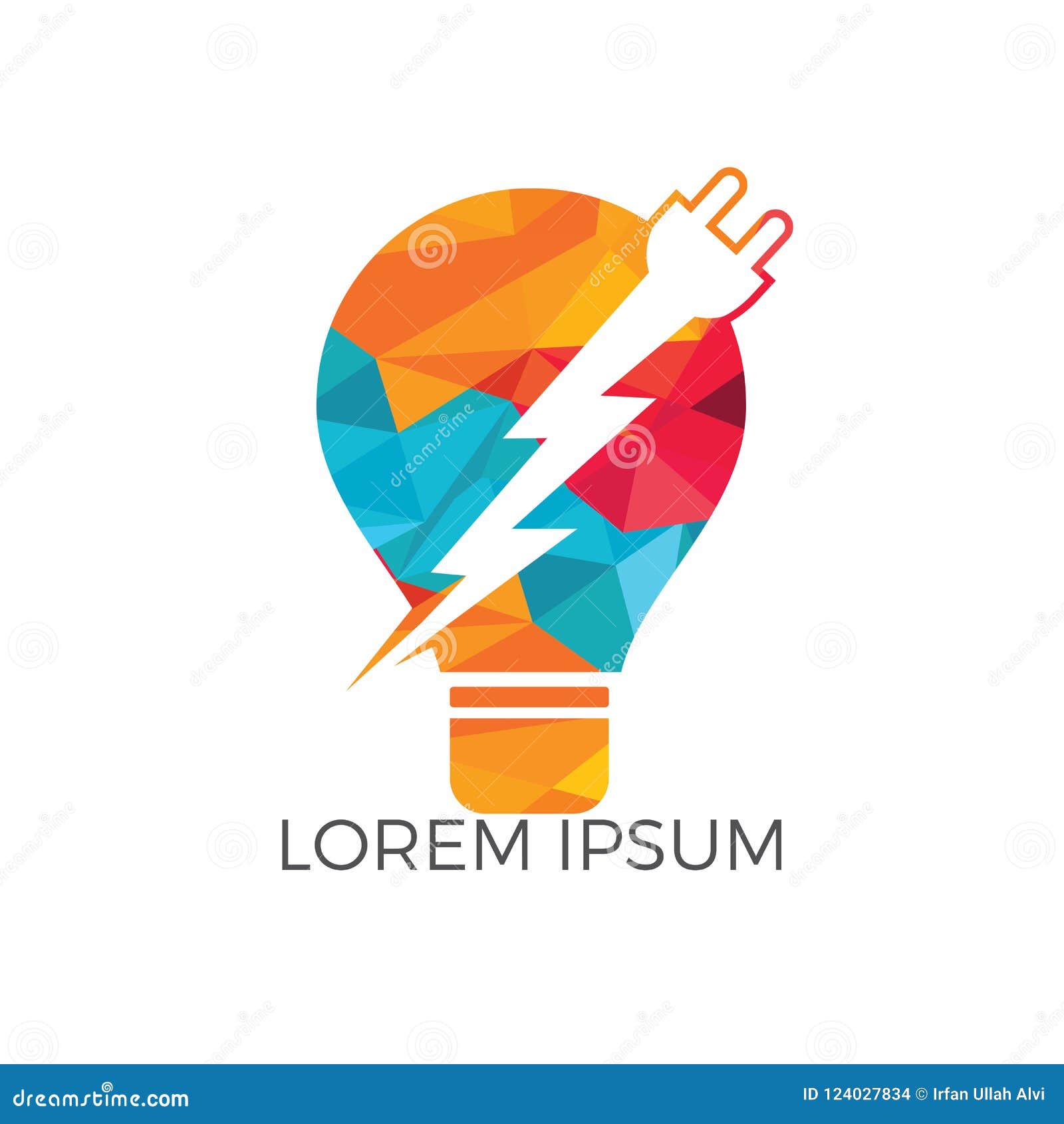 Light Lamp Electric Logo Design. Stock Vector - Illustration of icon ...