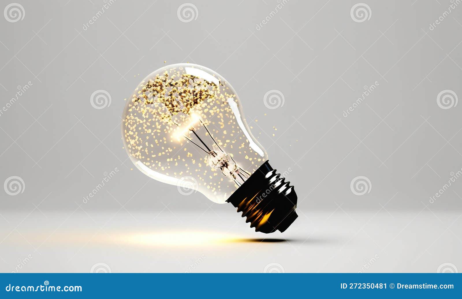 A Light Bulb with a Lot of Gold Glitter Inside of it Stock Illustration ...
