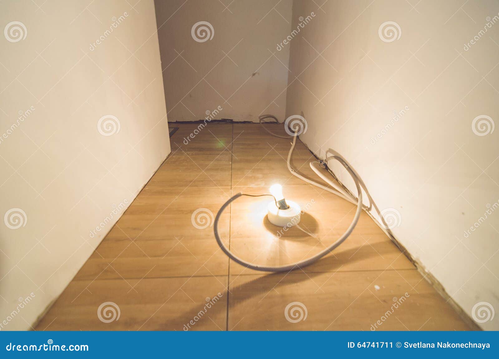Light Bulb Lying on the Floor Stock Image - Image of light, wire: 64741711