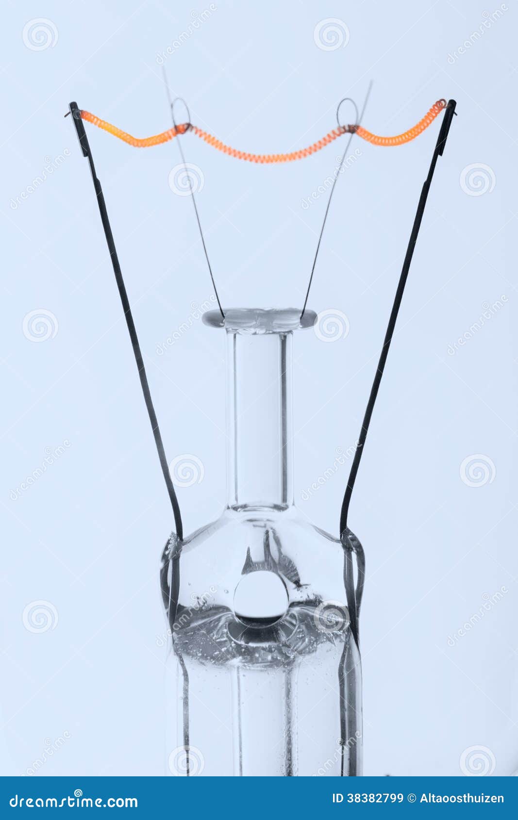 Light Bulb Macro with the Filament Wire and Construction Artistic ...