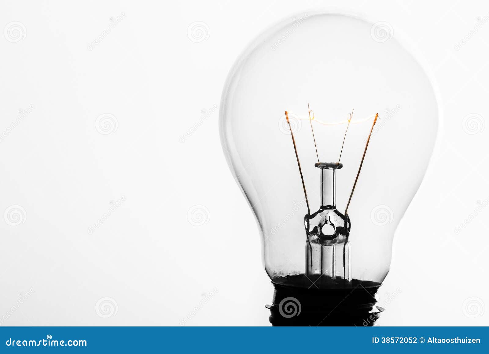 Light Bulb Macro with the Filament Wire and Construction Artistic ...