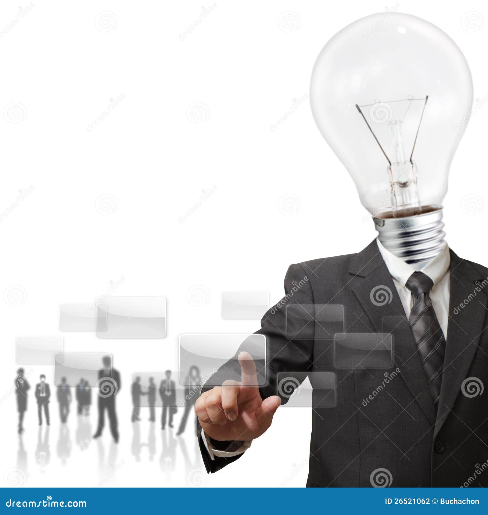 Light bulb man touching stock photo. Image of manager - 26521062