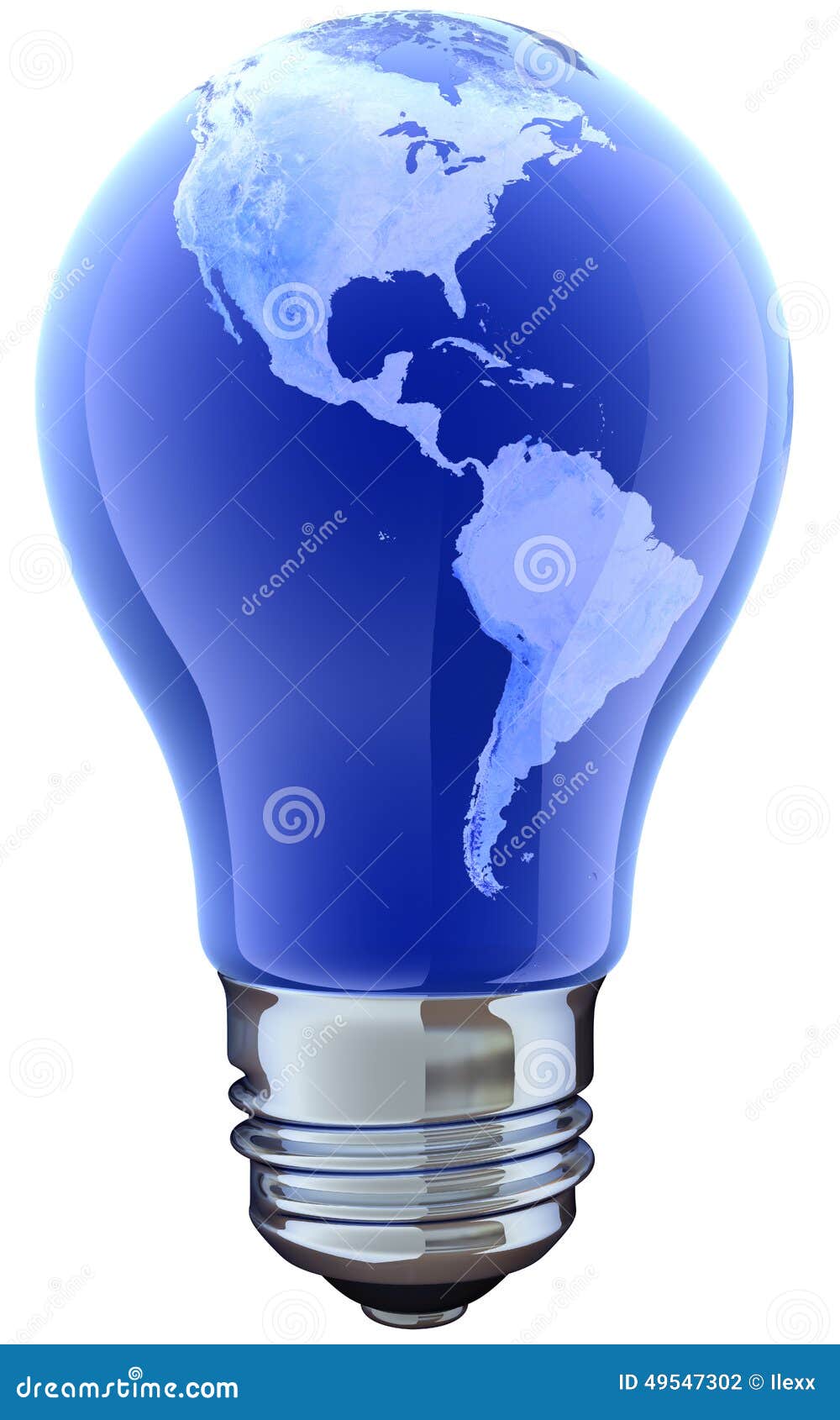 Light bulb with map stock illustration. Illustration of electro - 49547302