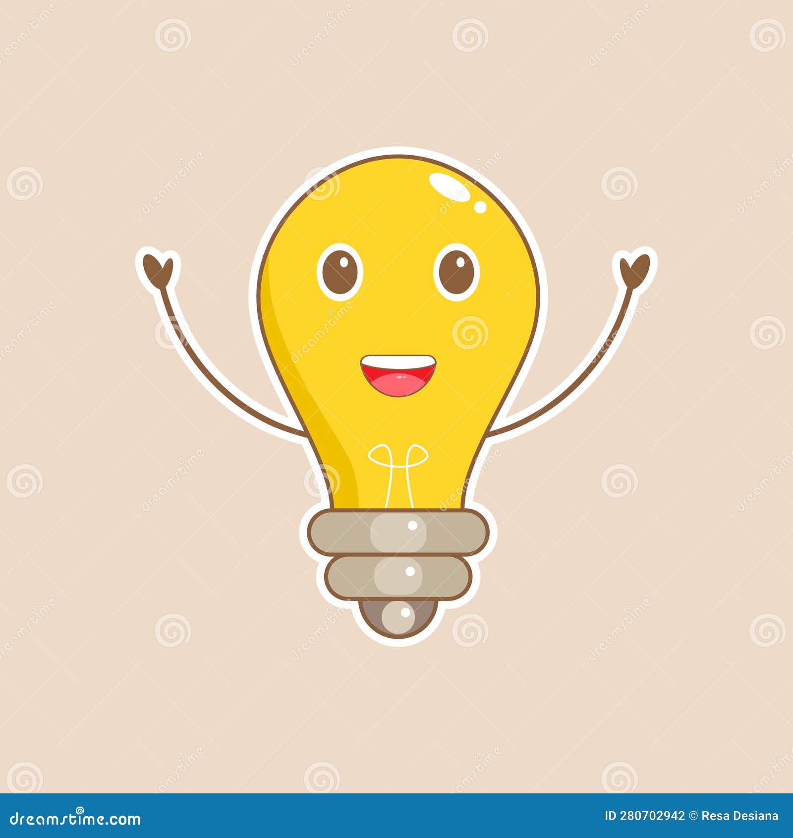 Light Bulb Mascot Vector. Cartoon Character Illustration Stock Vector ...