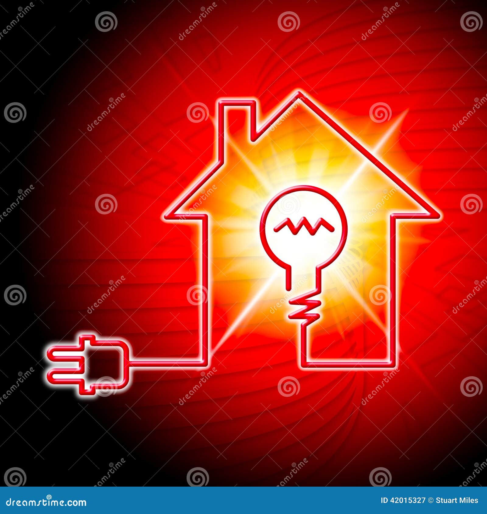 Light Bulb Means Power Source and Bright Stock Illustration ...