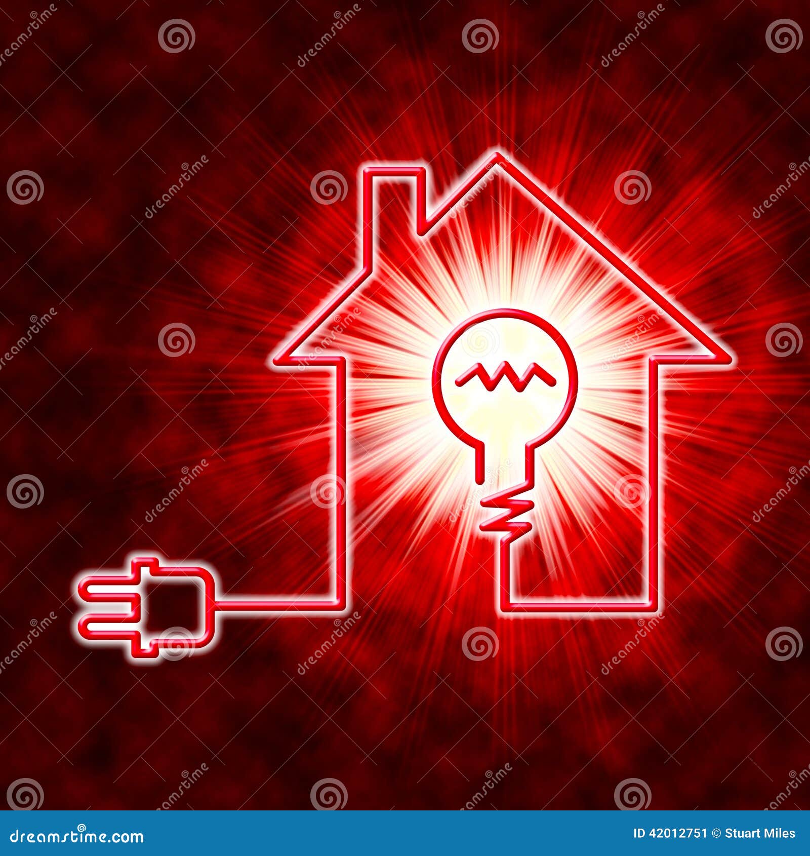 Light Bulb Means Power Source and Circuit Stock Illustration ...