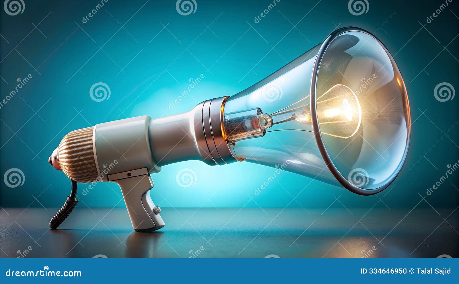 Light Bulb and Megaphone - Idea and Communication Concept Stock Photo ...