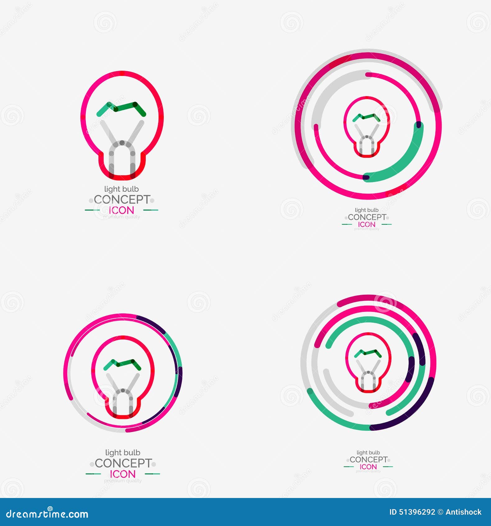 Light Bulb Minimal Design Logo Stock Vector - Illustration of icon ...