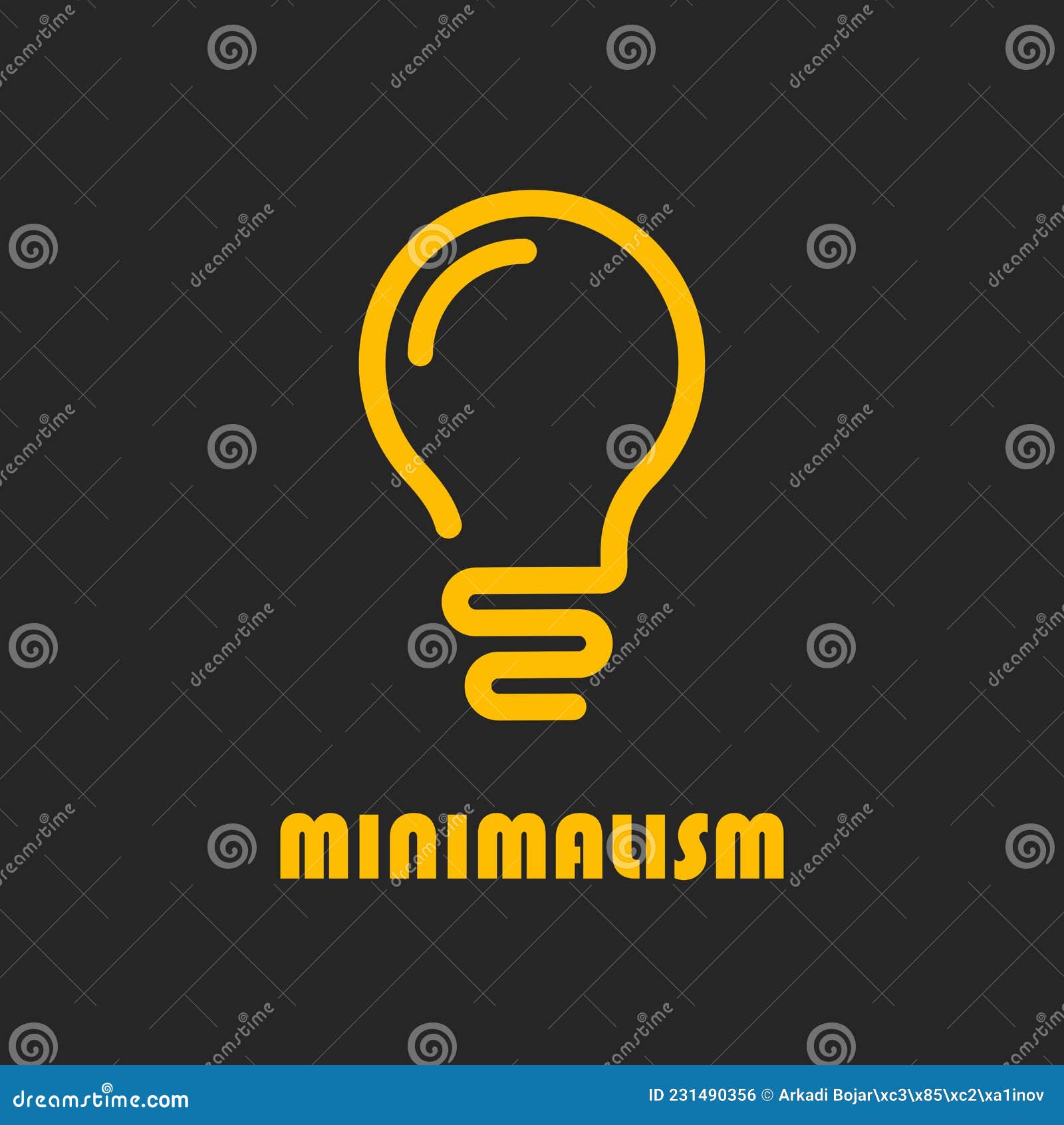 Light bulb minimal icon stock vector. Illustration of isolated - 231490356