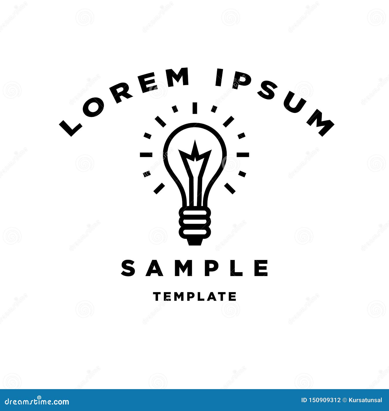 Light Bulb Minimal Sign Vector Design Stock Vector - Illustration of ...