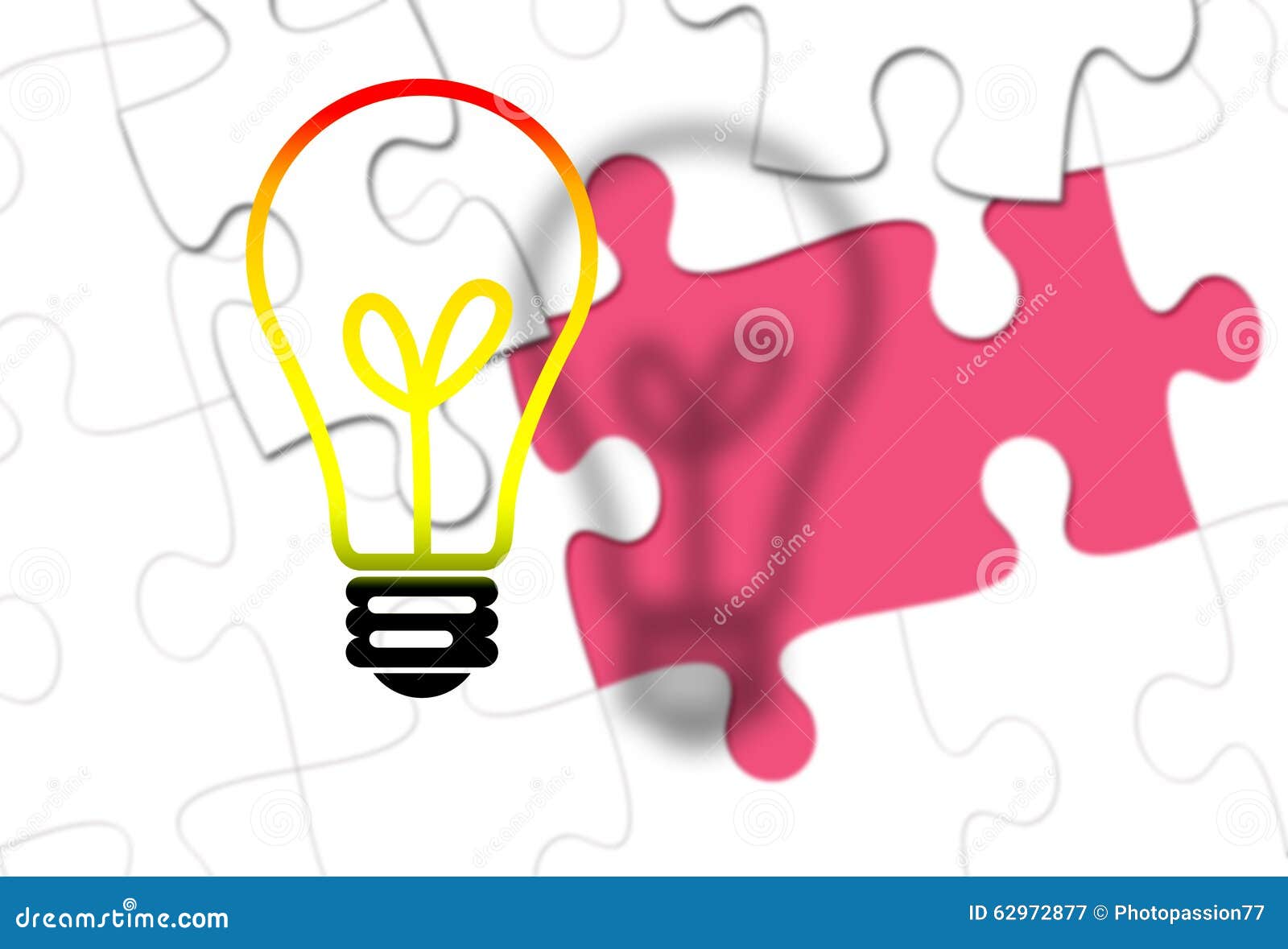 Light Bulb with Missing Puzzle Piece As Idea Stock Illustration ...