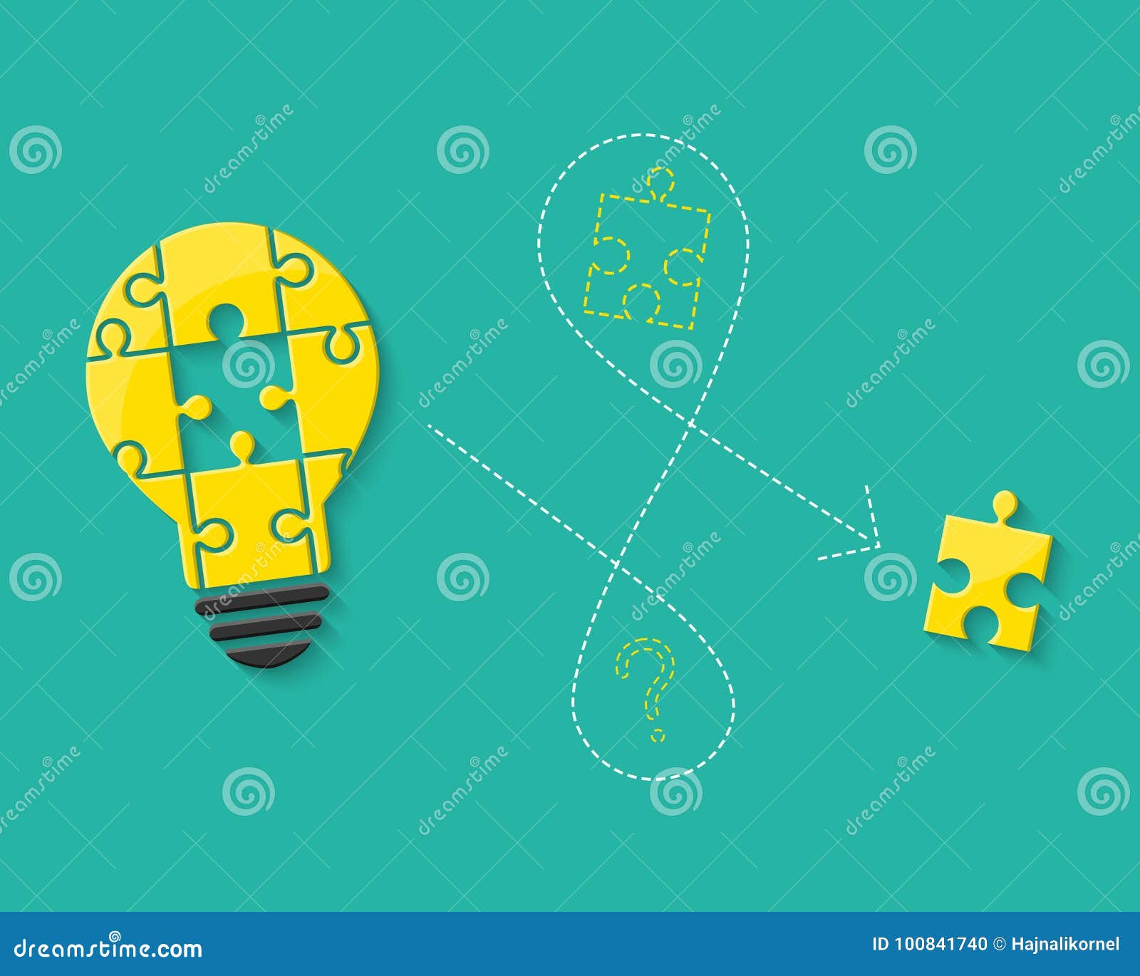 Lightbulb with Missing Puzzle Piece As Idea and Solution Concept Stock ...