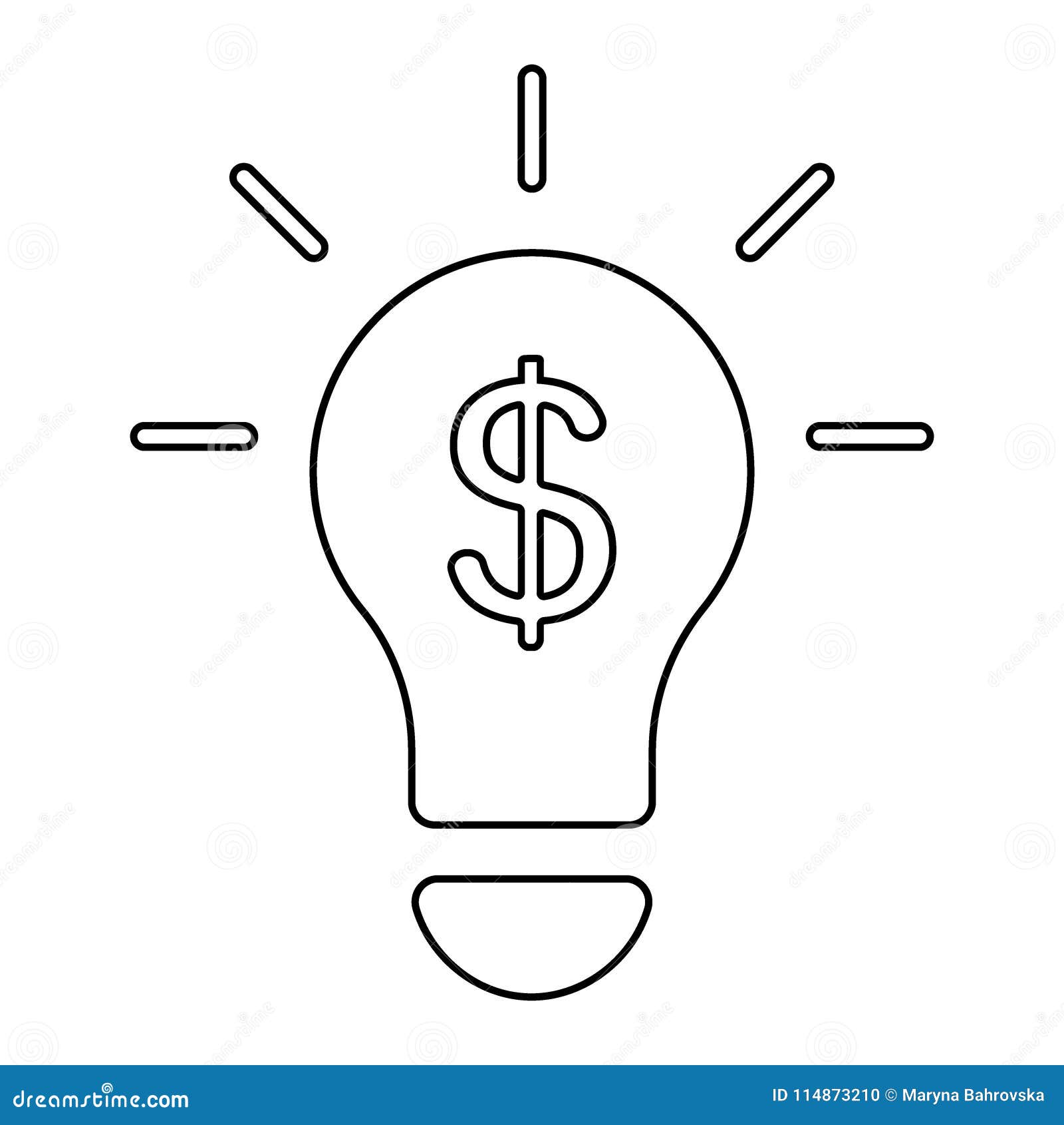 Light bulb with money icon stock vector. Illustration of concepts ...