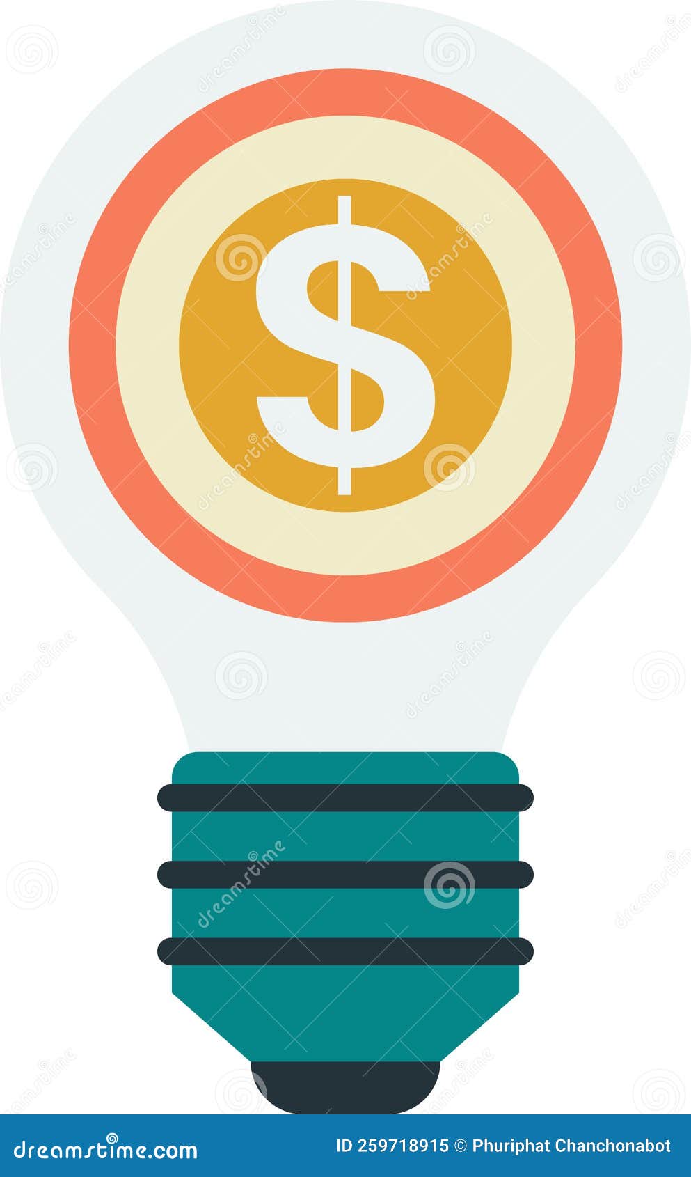 Light Bulb and Money Illustration in Minimal Style Stock Vector ...
