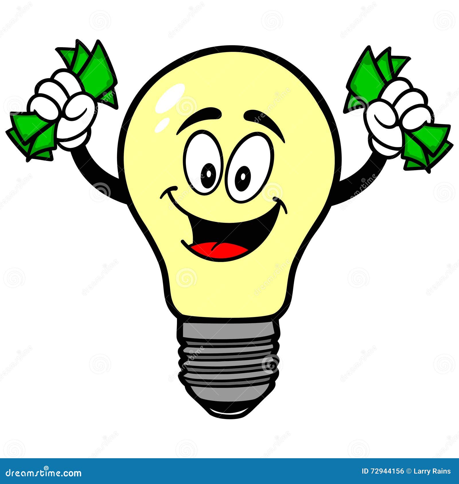 Light Bulb with Money stock vector. Illustration of banking - 72944156