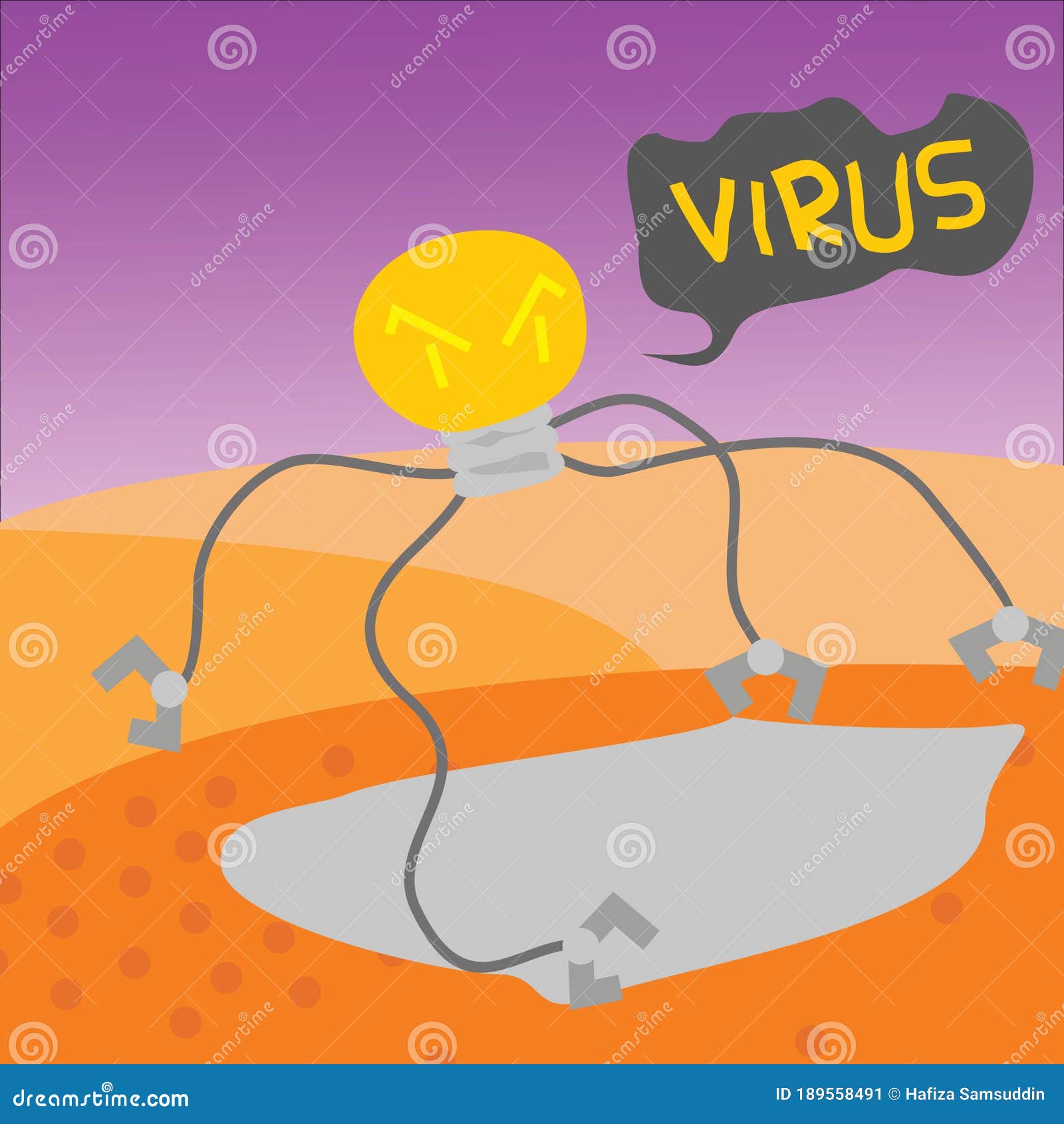 Light Bulb Monster. Vector Illustration Decorative Design Stock Vector ...