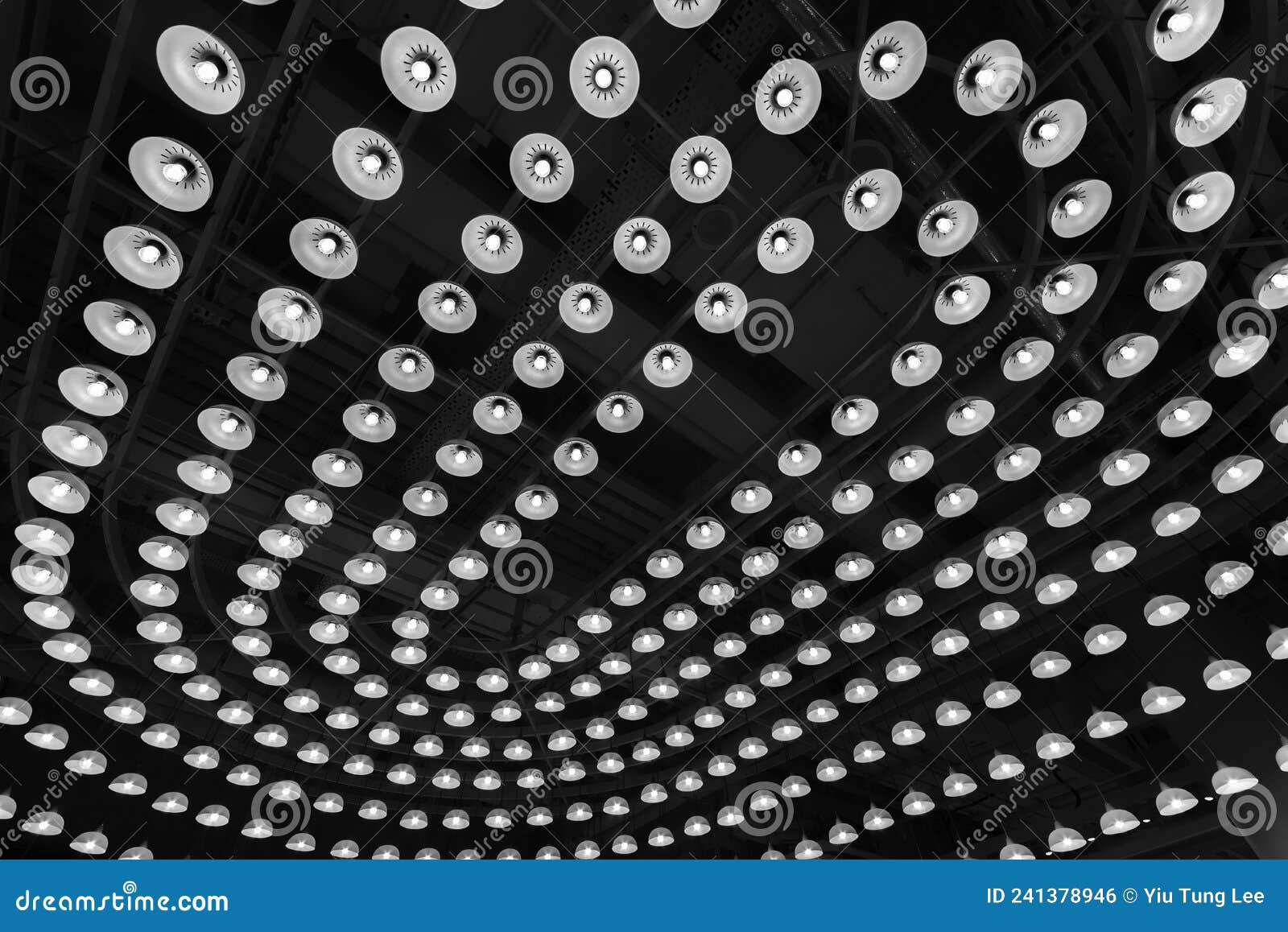 Light Bulb Mounted on Industrial Style Ceiling. Modern Building ...