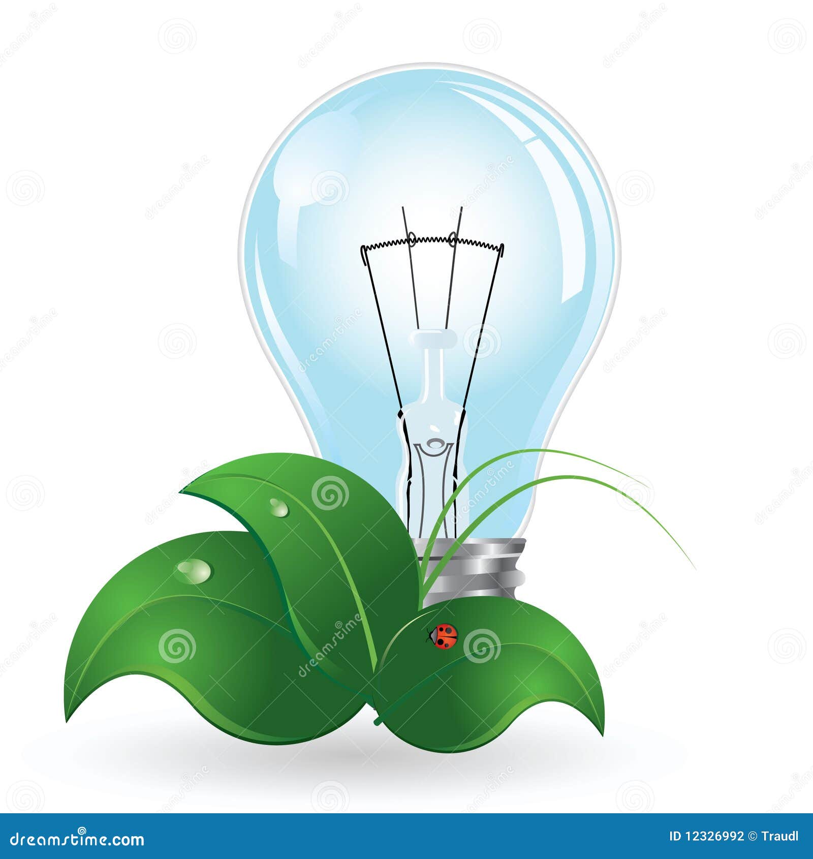 Light bulb and nature stock illustration. Illustration of energy - 12326992