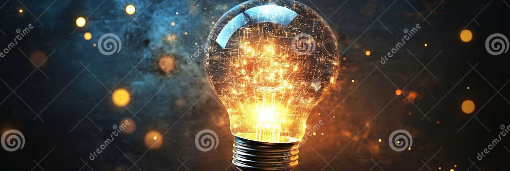 Light Bulb with Network Connections, Symbol of Innovation, Creativity ...