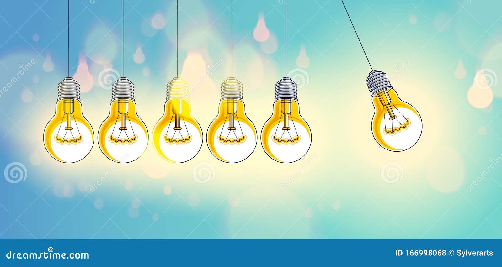Light Bulb Newton Cradle Pendulum Idea. Stock Vector - Illustration of ...