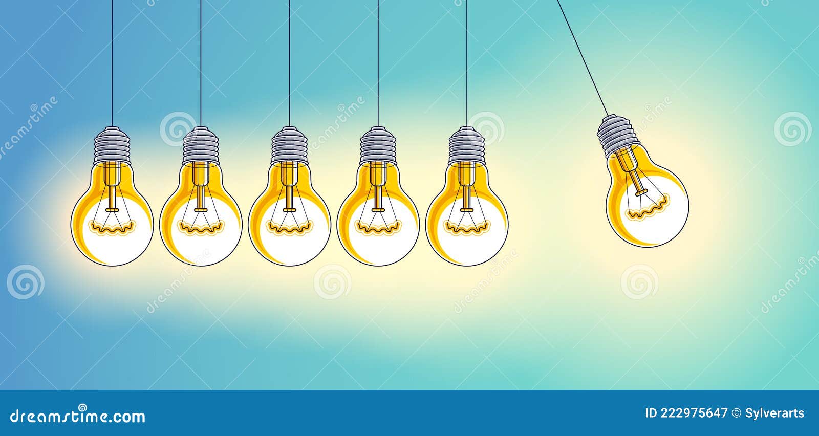 Light Bulb Newton Cradle Pendulum Idea. Stock Vector - Illustration of ...
