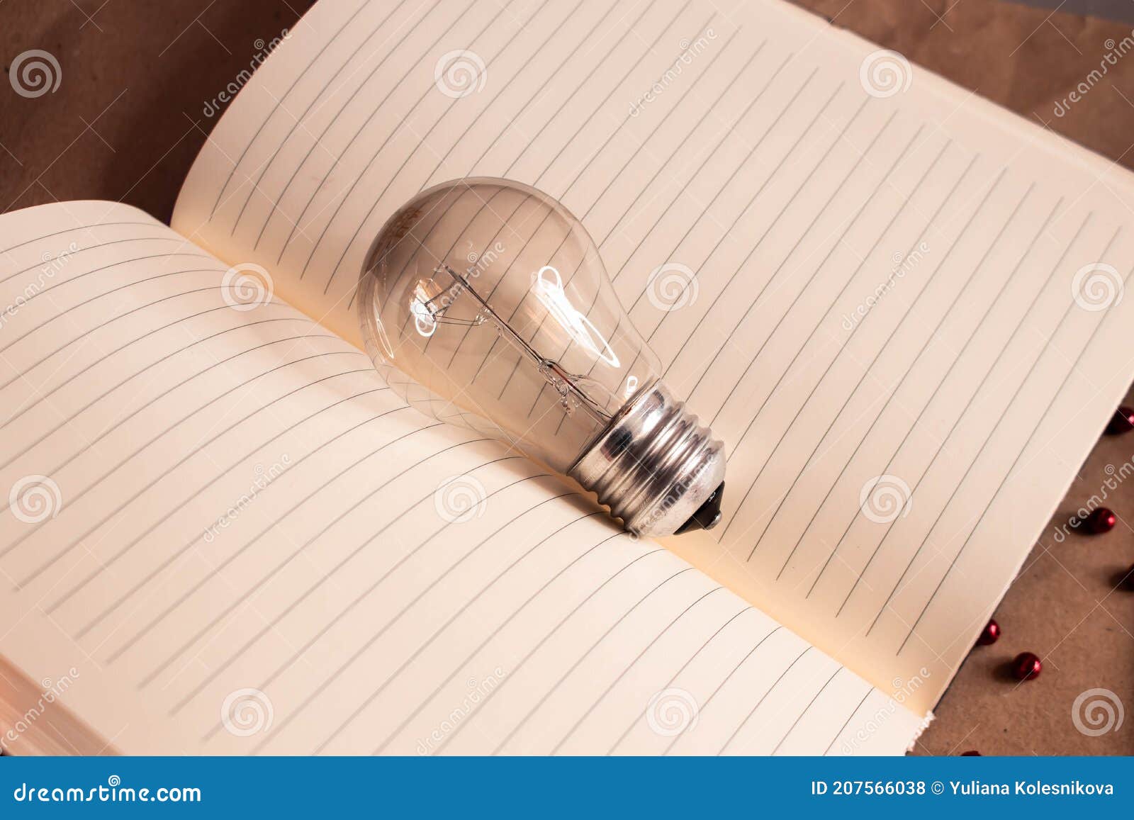 Light Bulb on Notepad, Idea, Creativity Stock Photo - Image of ...