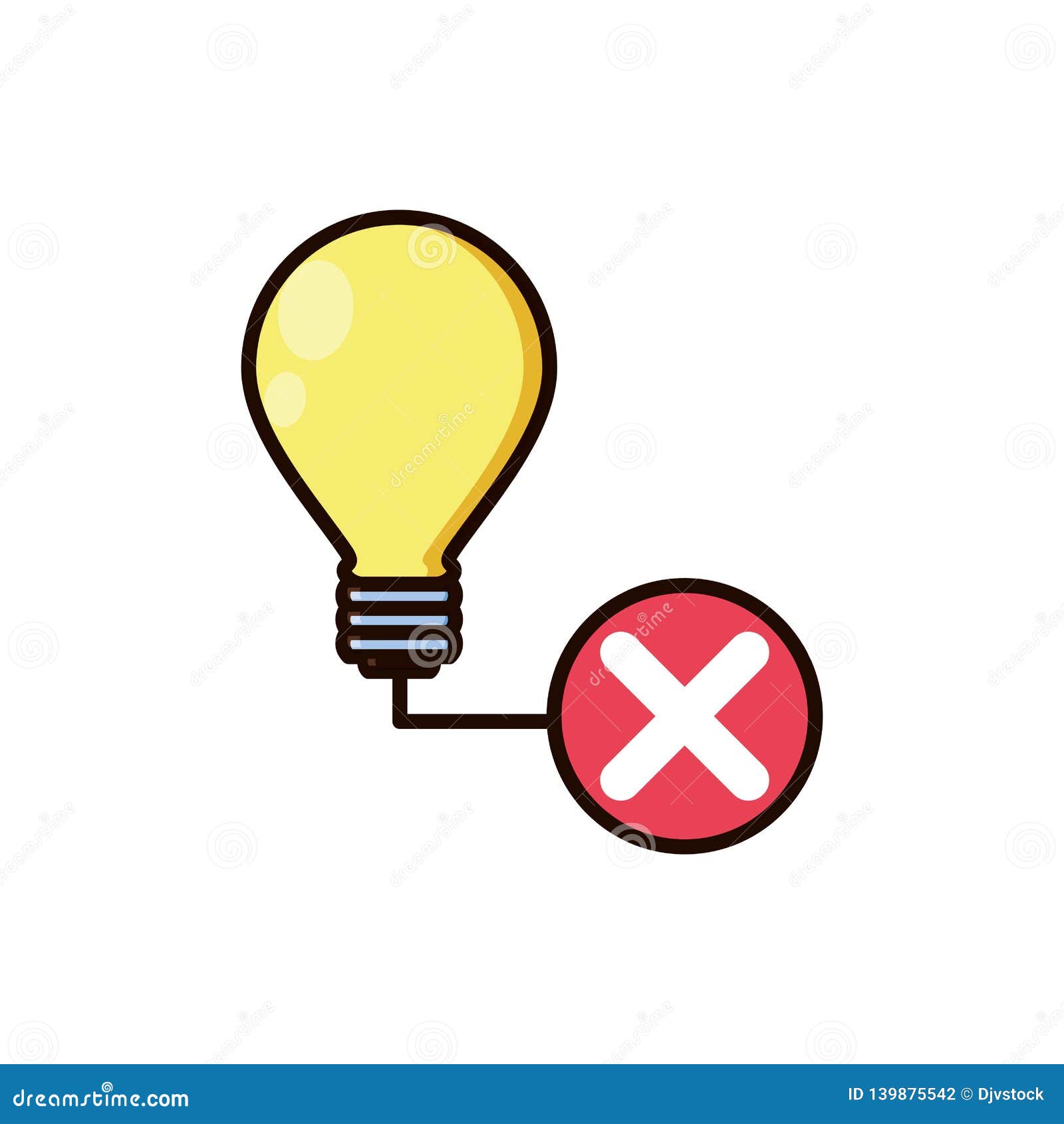 Light Bulb Off Isolated Icon Stock Vector - Illustration of graphic ...