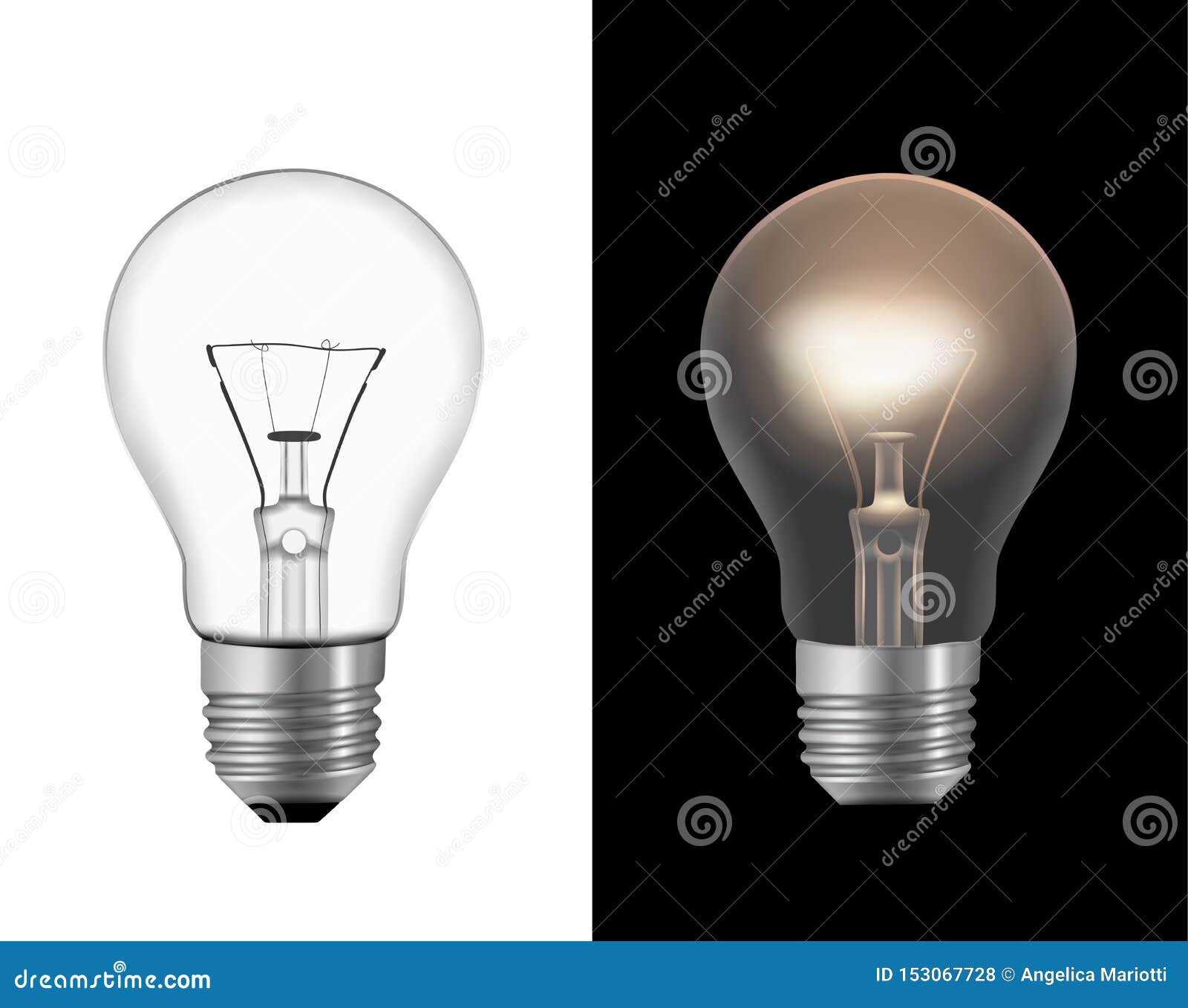 Light Bulb on and Off Realistic Illustration Stock Vector ...