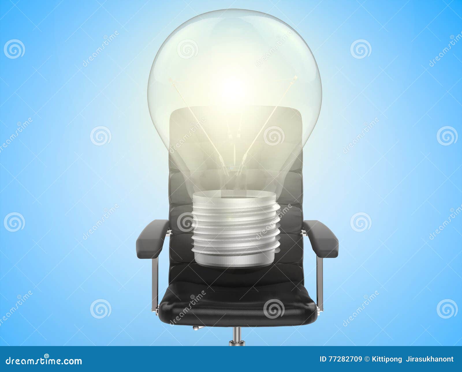 Light bulb on office chair stock illustration. Illustration of idea ...