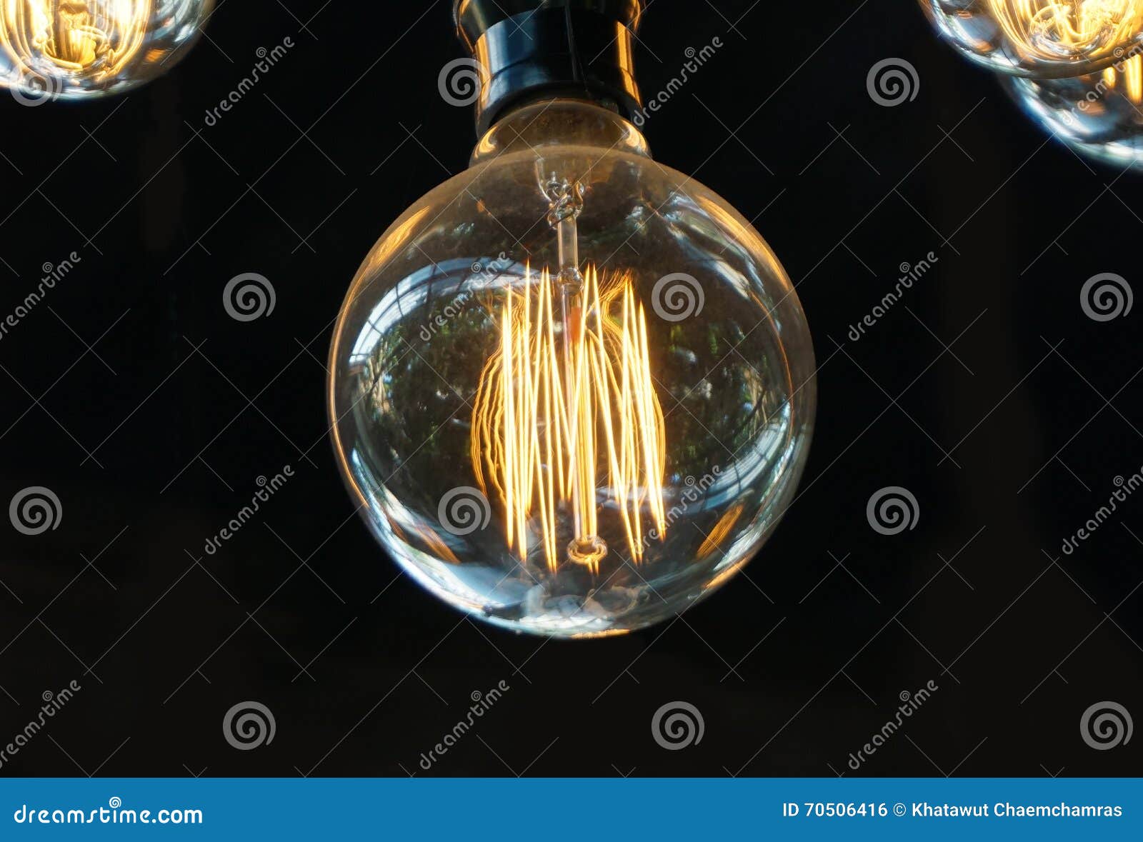 Light Bulb or Old Style Lighting Stock Photo - Image of black, beads ...