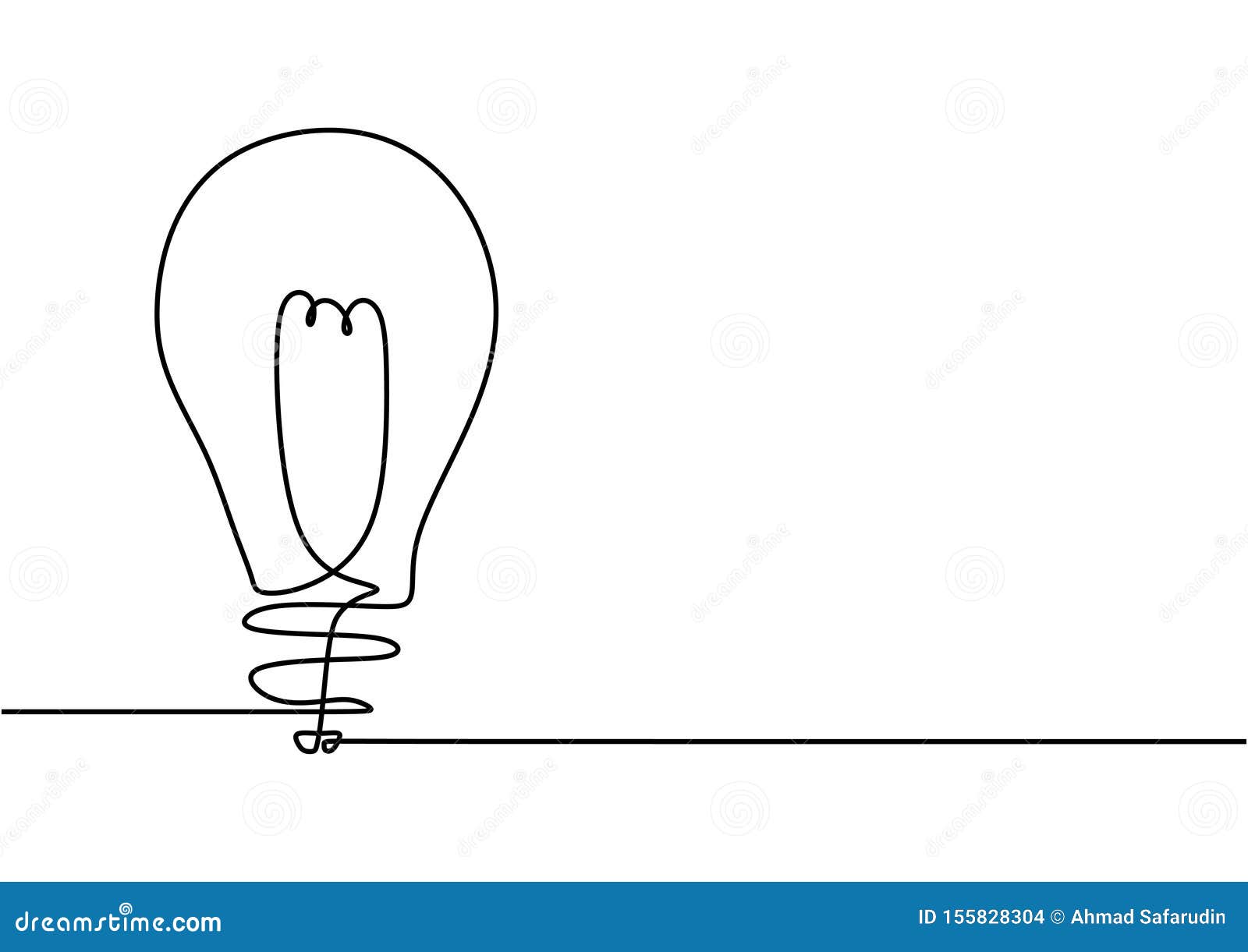 Light Bulb One Line Drawing Minimalism Design Stock Vector ...