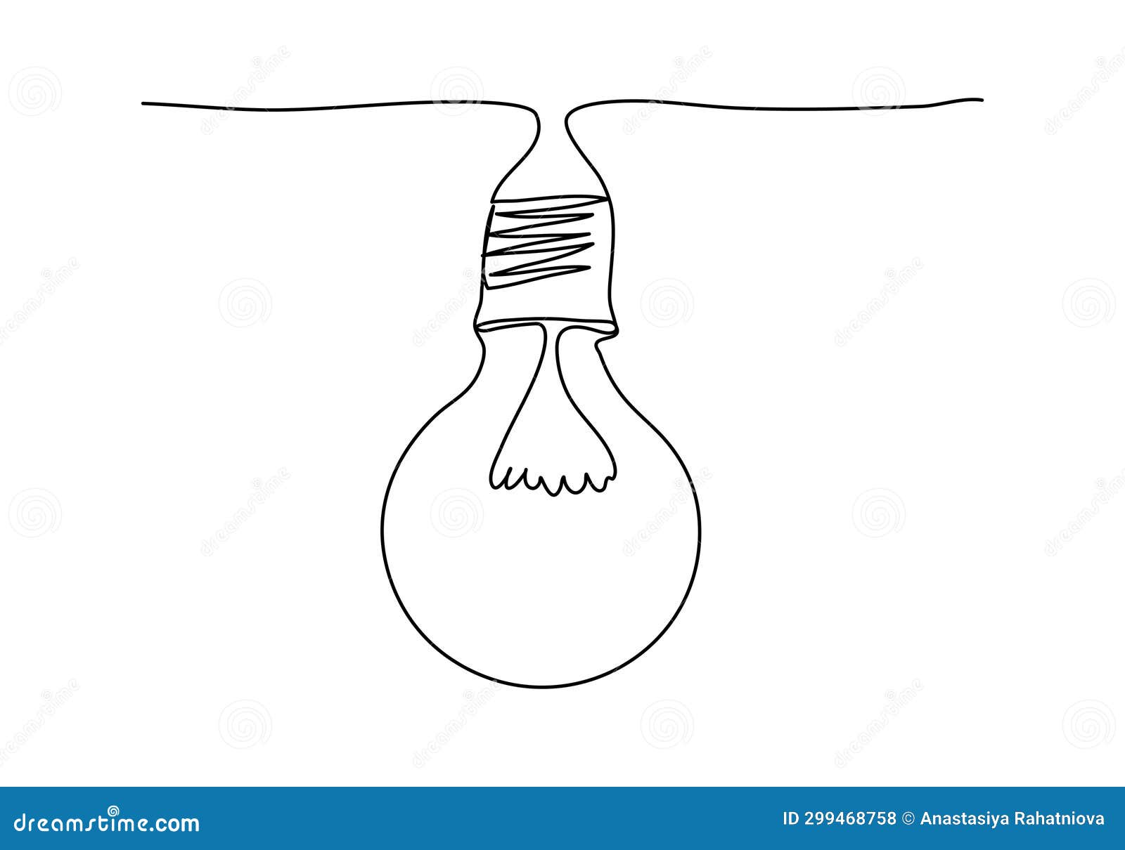 Light Bulb, One Line Drawing Vector Illustration Stock Vector ...