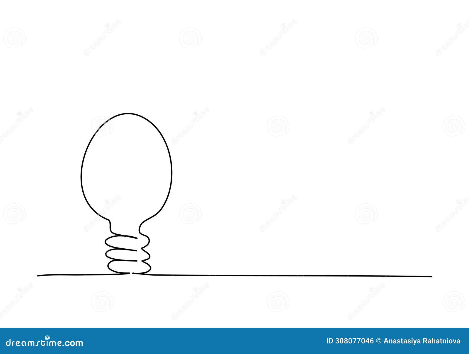 Light Bulb, One Line Drawing Vector Illustration Stock Illustration ...