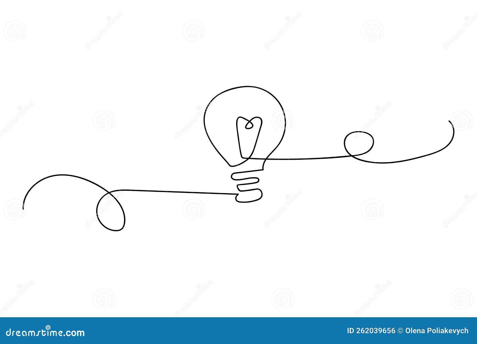 Light Bulb One Line. Single Line. Solution Concept. Vector Illustration ...