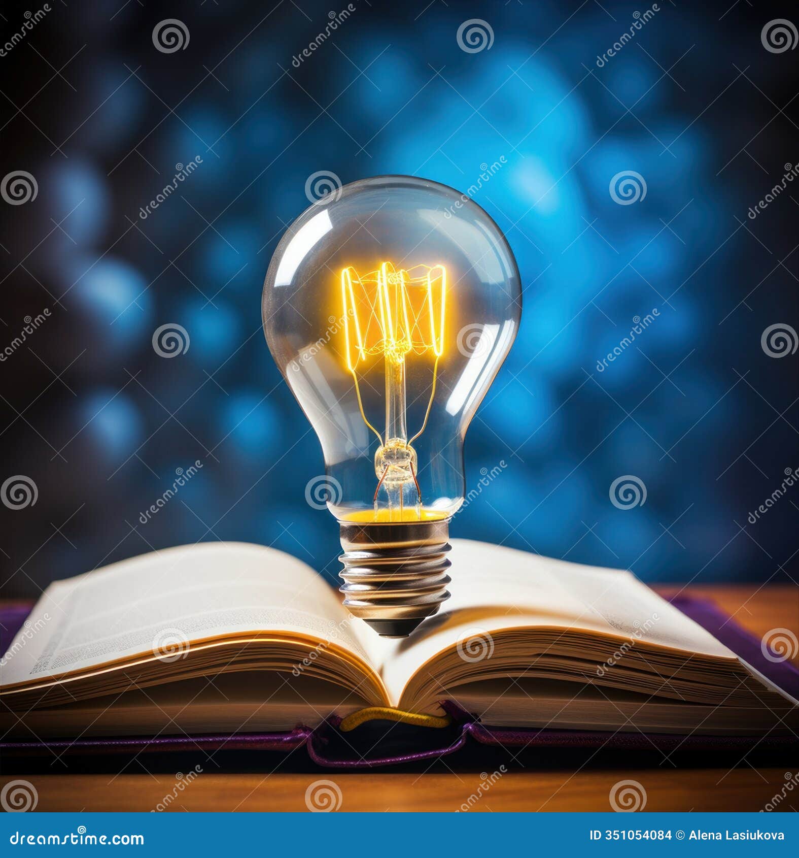 Light Bulb with Open Book. Idea Tip Education, Knowledge Creates Ideas ...