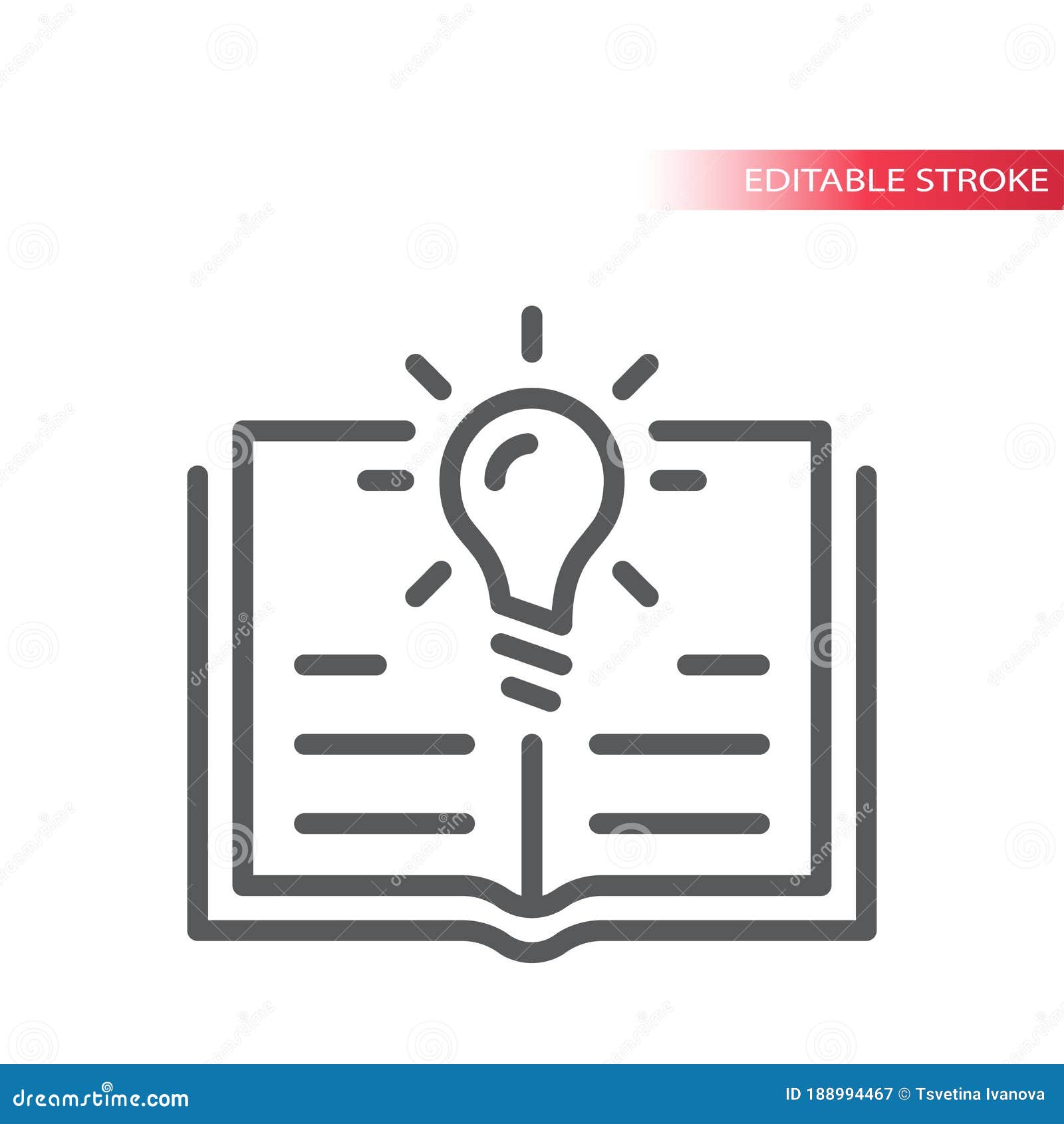 Light Bulb and Open Book or Textbook Vector Icon. Stock Vector ...