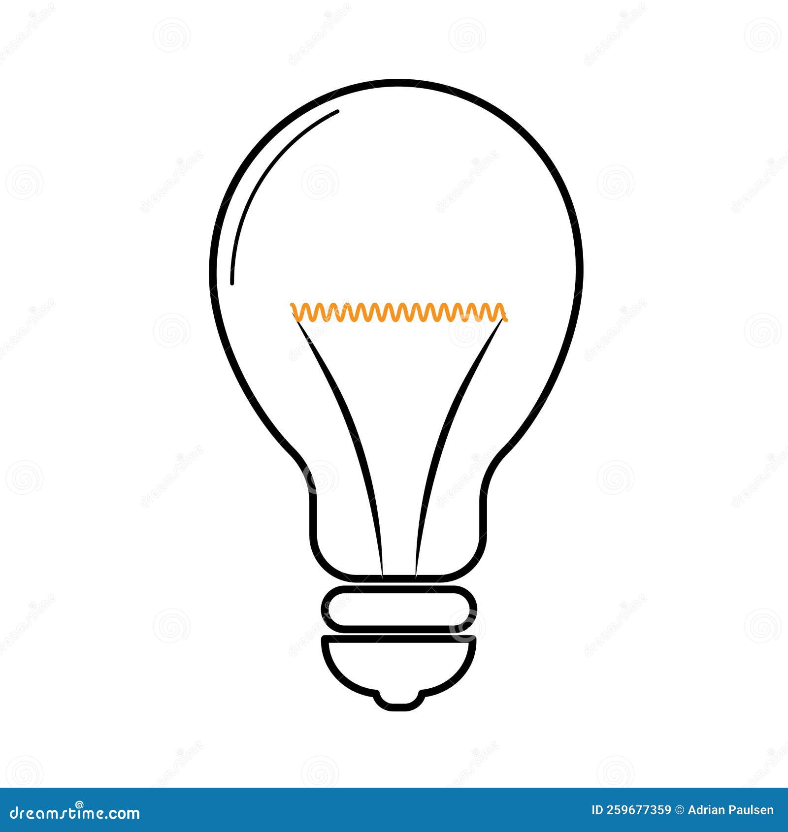 Light Bulb with Orange Filament Stock Vector - Illustration of ...