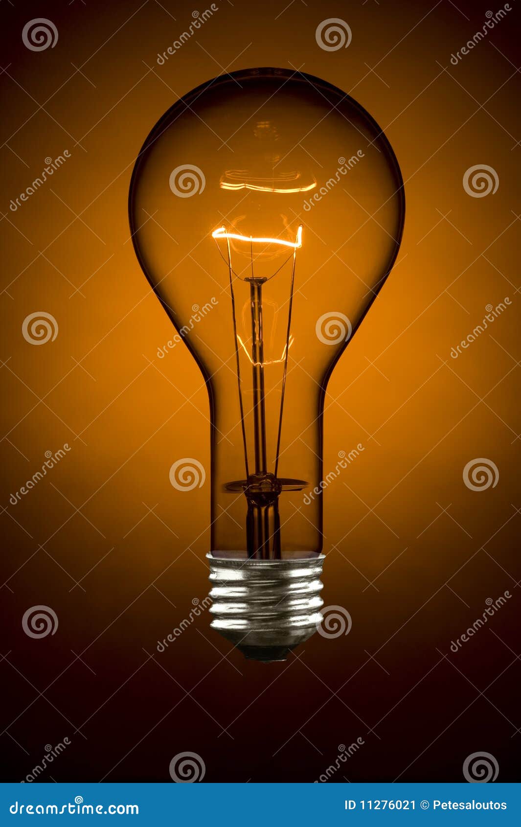 Light Bulb with Orange Lighting Stock Image - Image of environmental ...