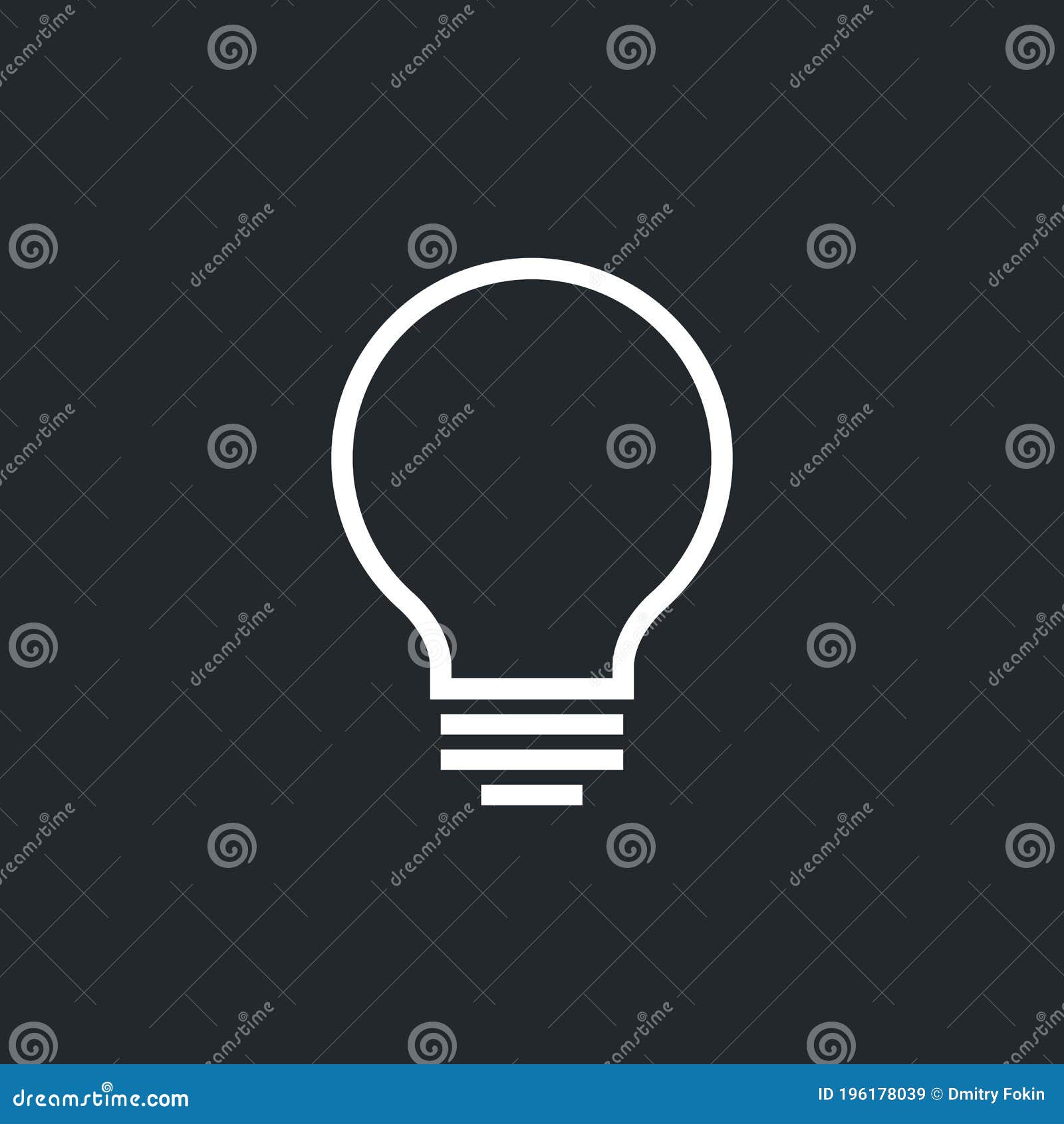Light Bulb Outline Icon, Modern Minimal Flat Design Style. Lightbulb ...