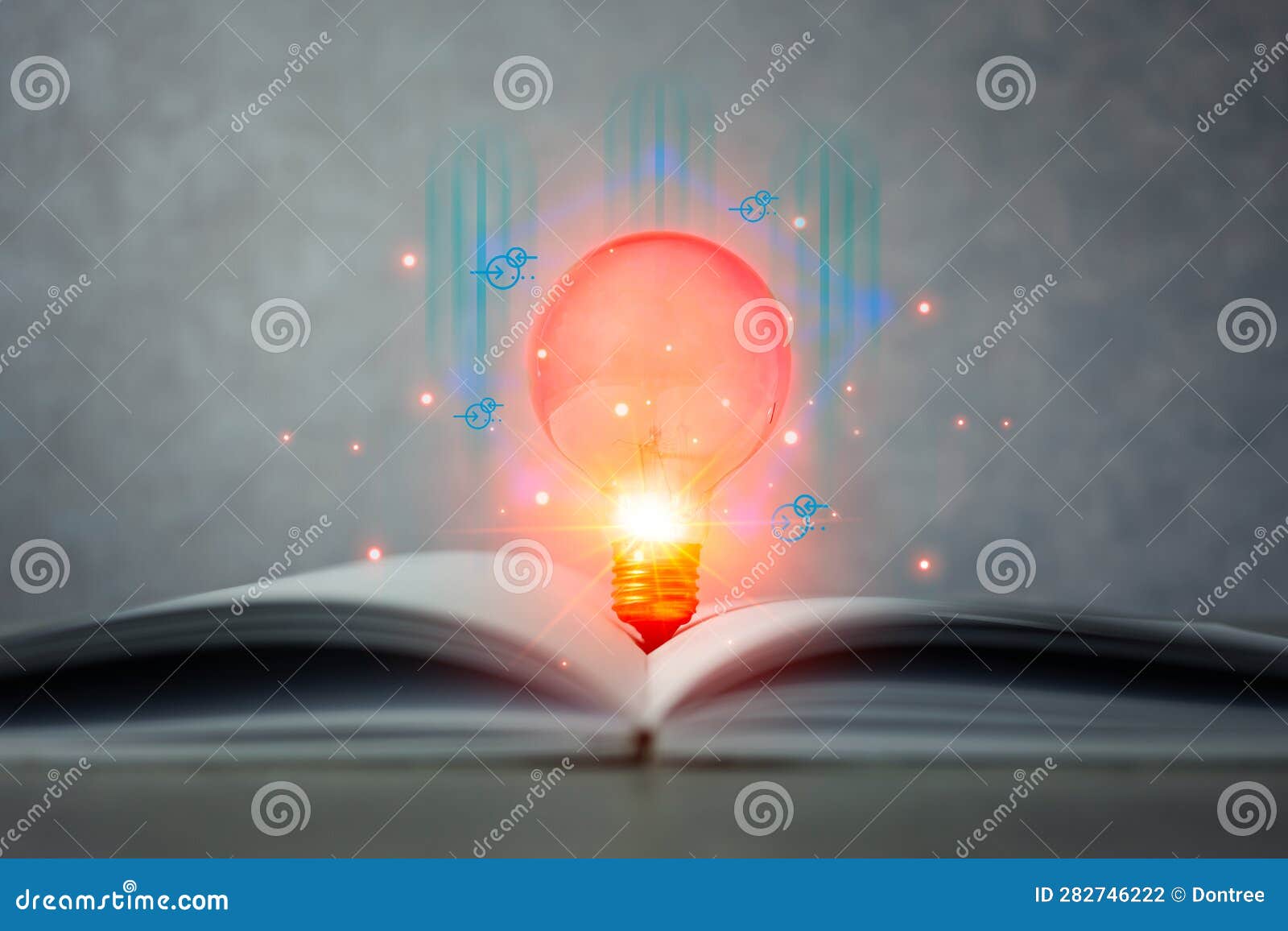 Light Bulb Over the Book. Knowledge, Education Concept Stock Photo ...