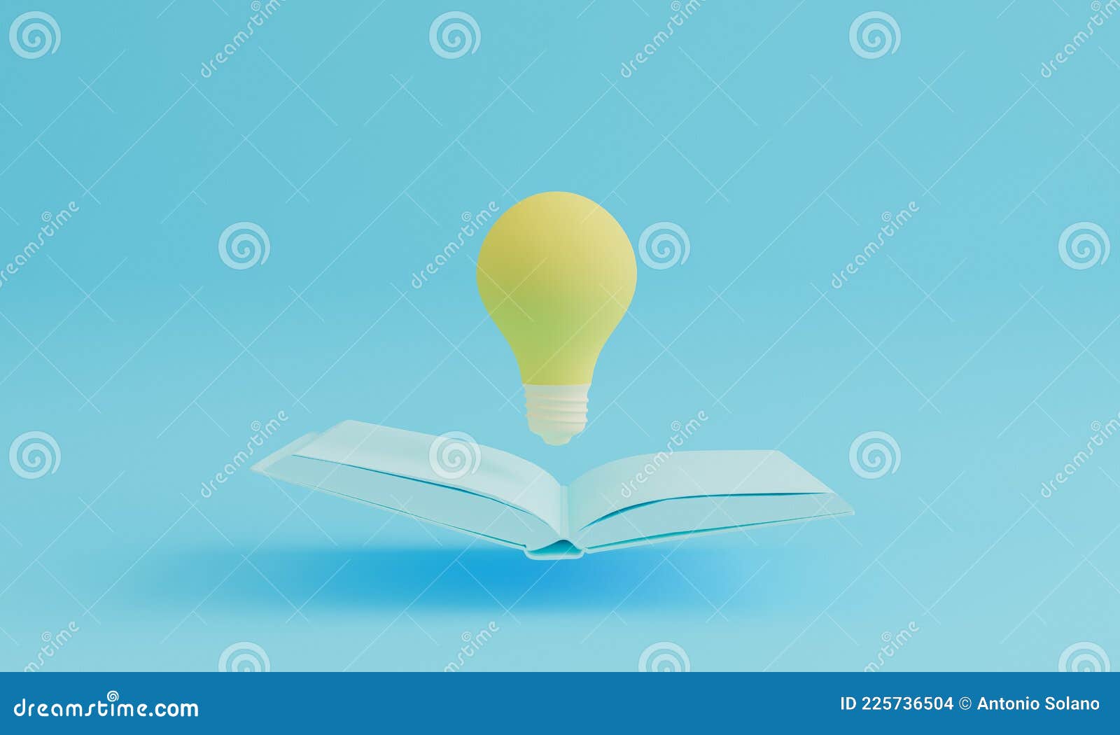 Light bulb over the book stock illustration. Illustration of knowledge ...