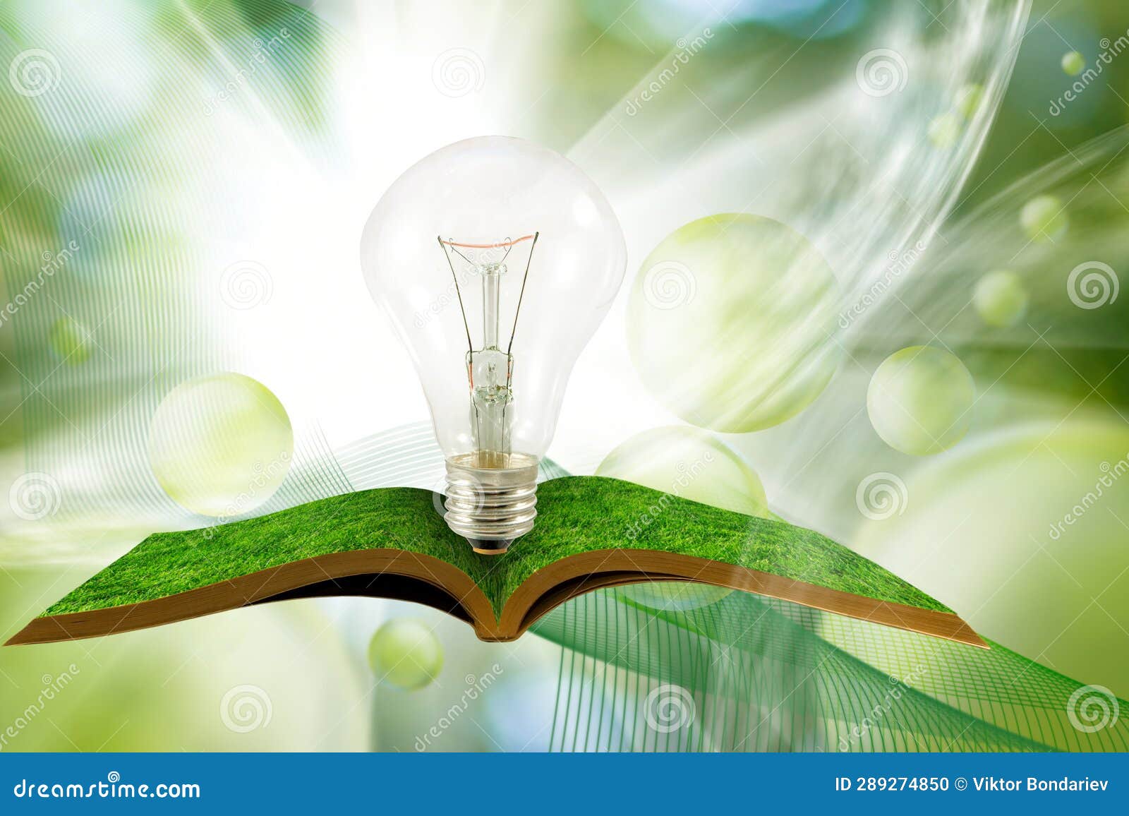 Light Bulb Over an Open Book is a Symbol of the Concept of Knowledge ...