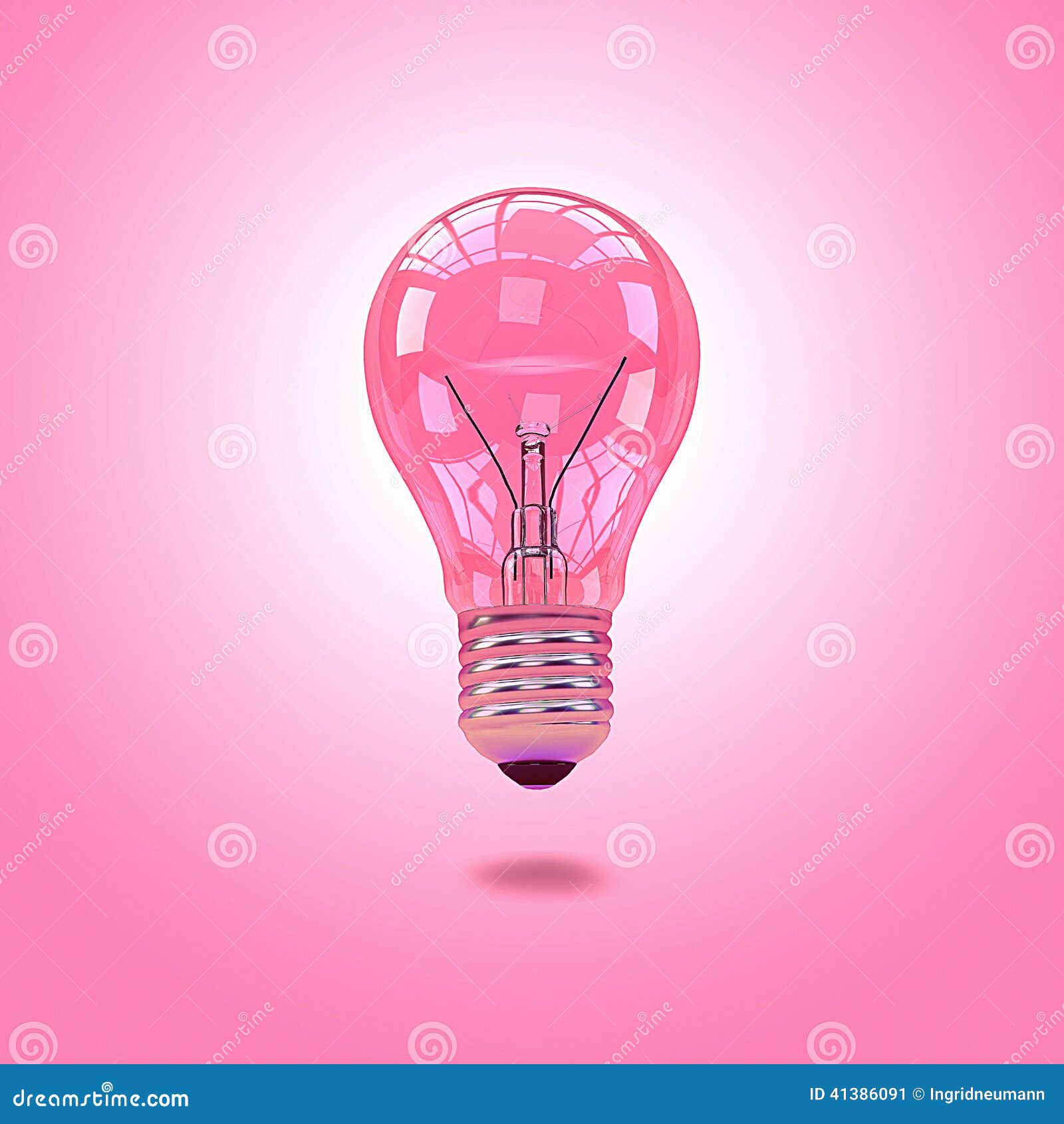 Light Bulb Over Pink Background Stock Illustration - Illustration of ...